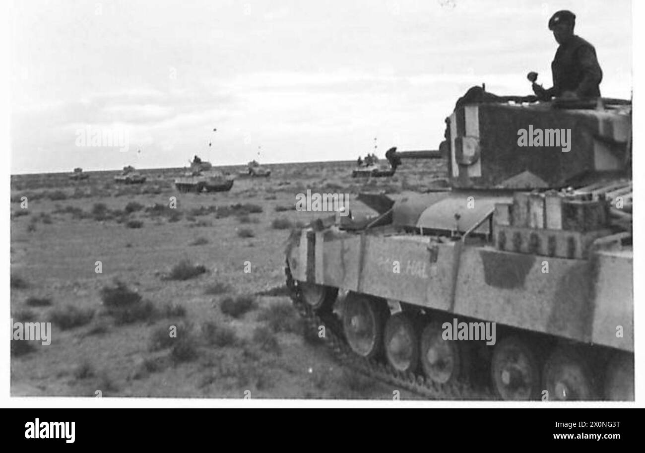 British tanks are shown moving into action against the enemy near ...
