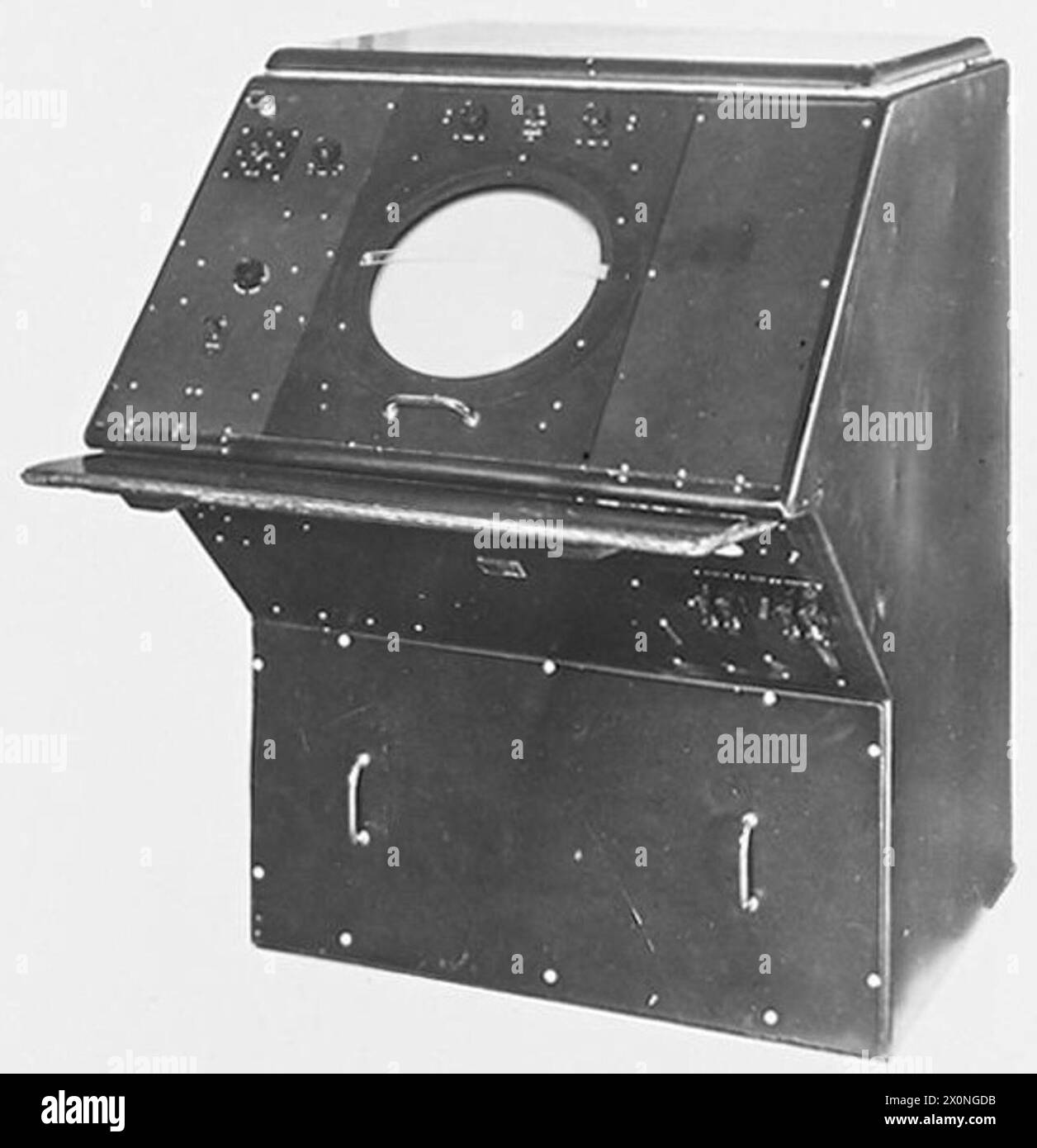 A G.C.I. Monitor Receiver is pictured in Britain in 1945, positioned ...