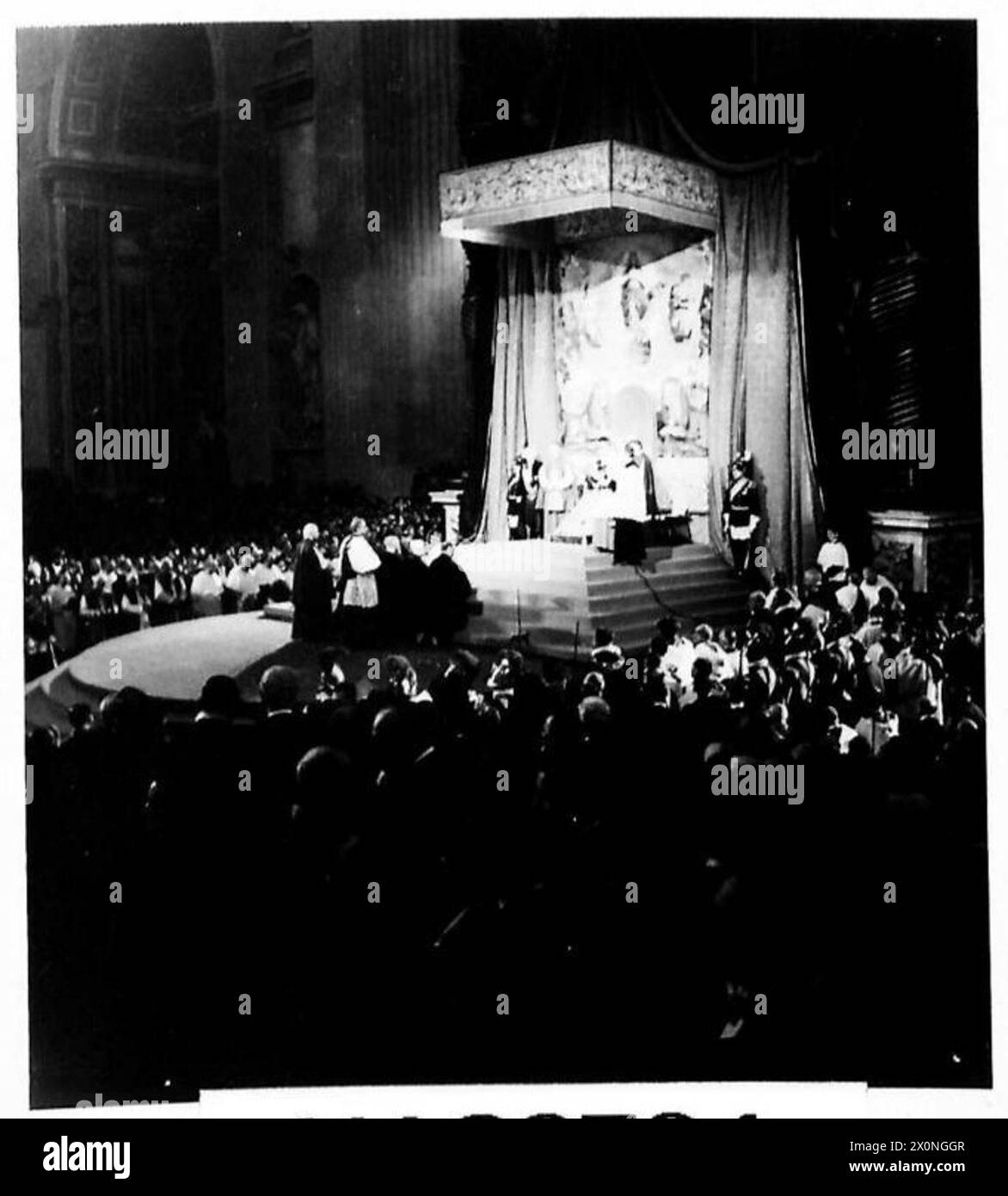 Four Judge Advocates kneel before the Pope during a public consistory ...