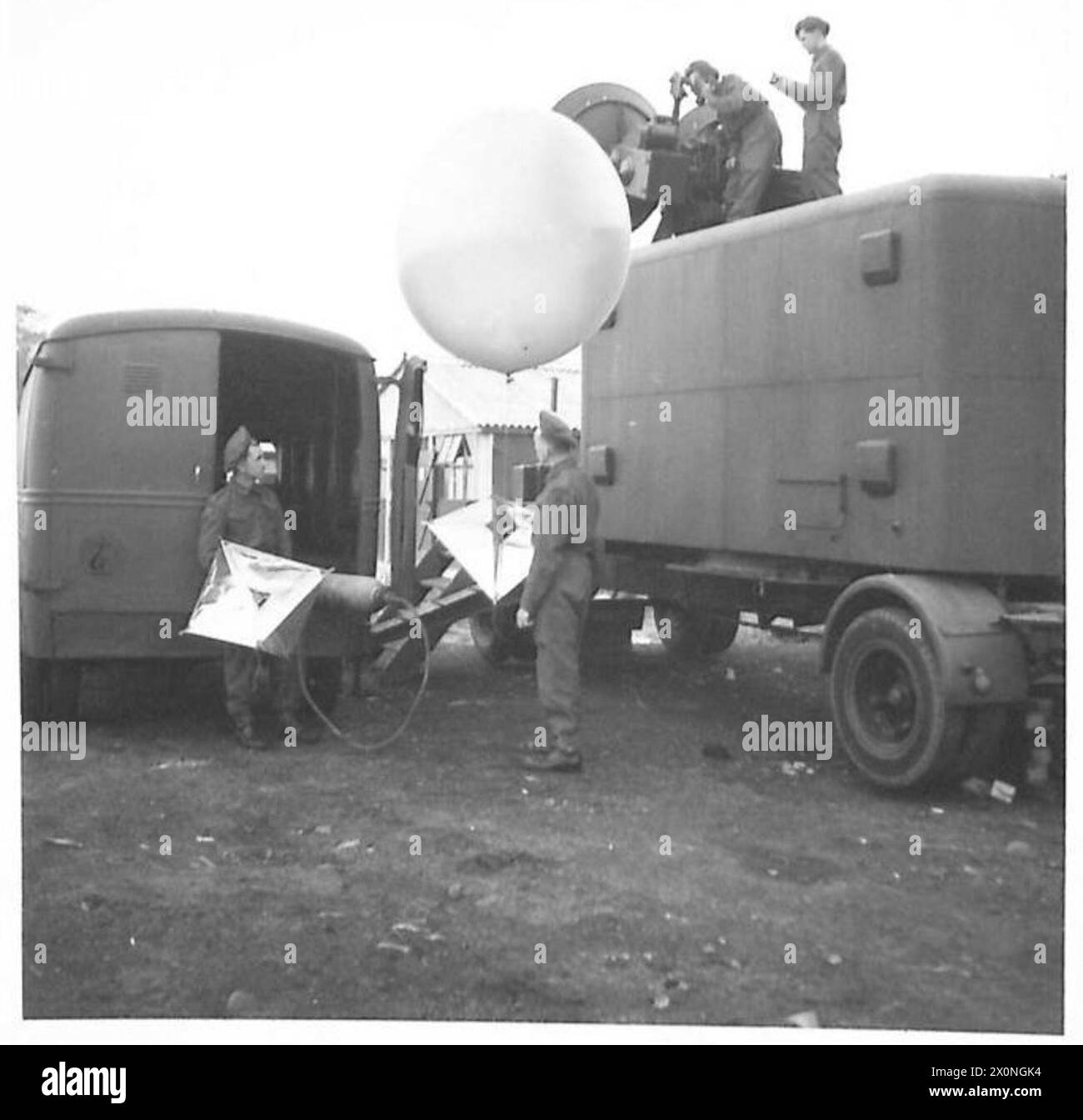 A photographic negative showing a radar demonstration to the press ...