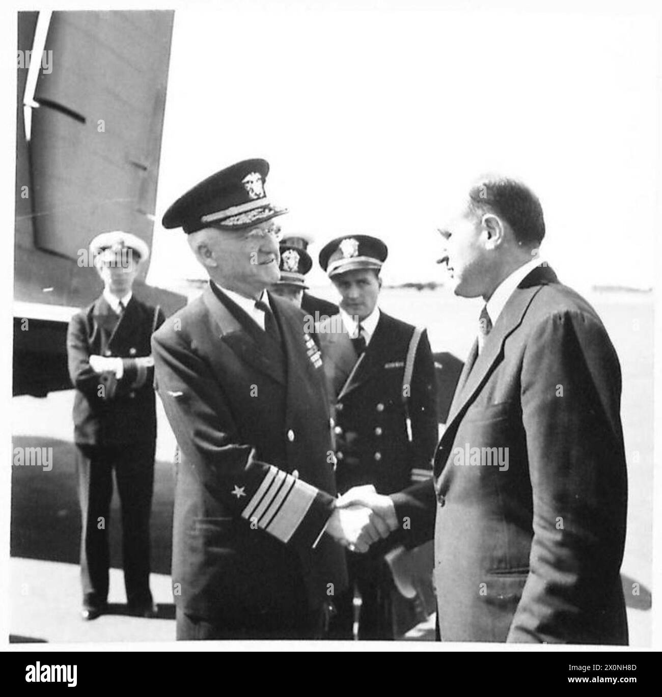 ADMIRAL STARK VISITS COPENHAGEN - The Admiral being greeted by Mr ...
