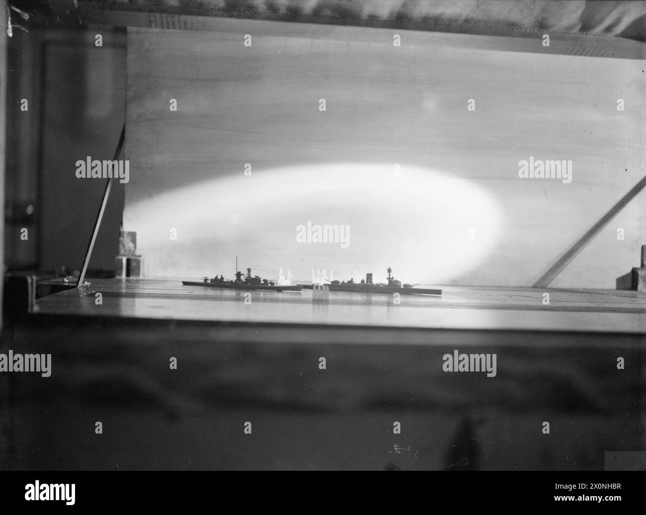 Photograph showing Royal Navy destroyermen training in gunnery, torpedo ...