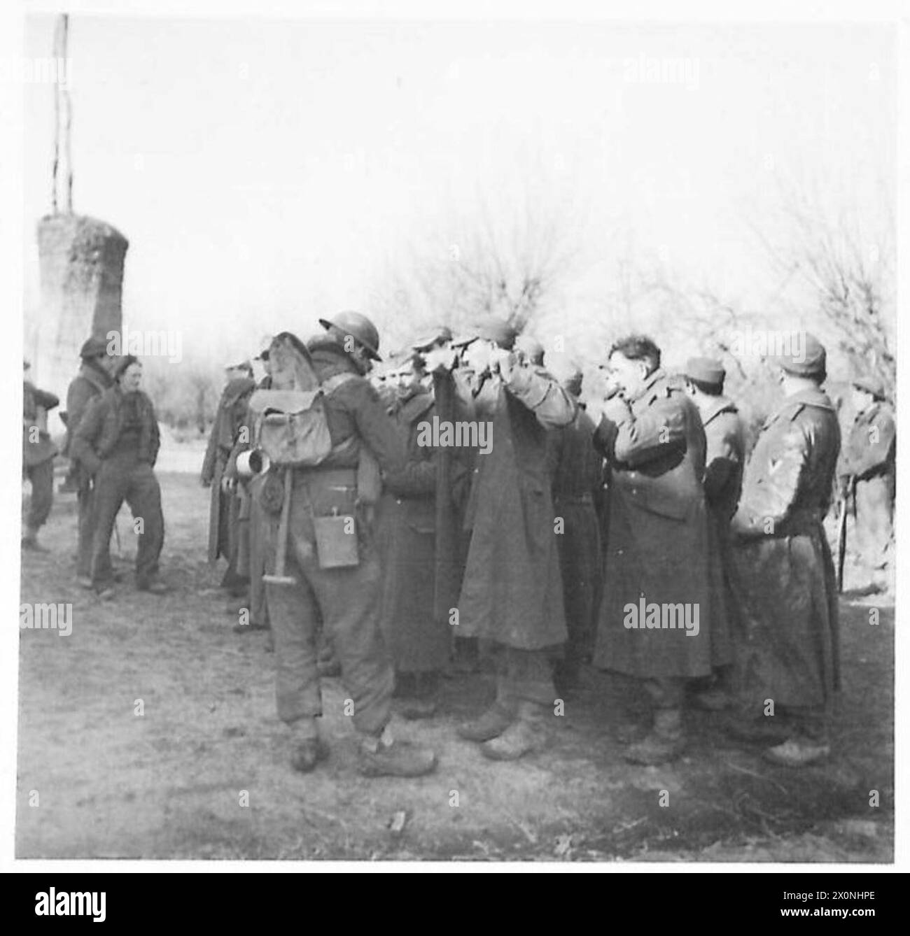 German prisoners are shown following capture during operations in the ...