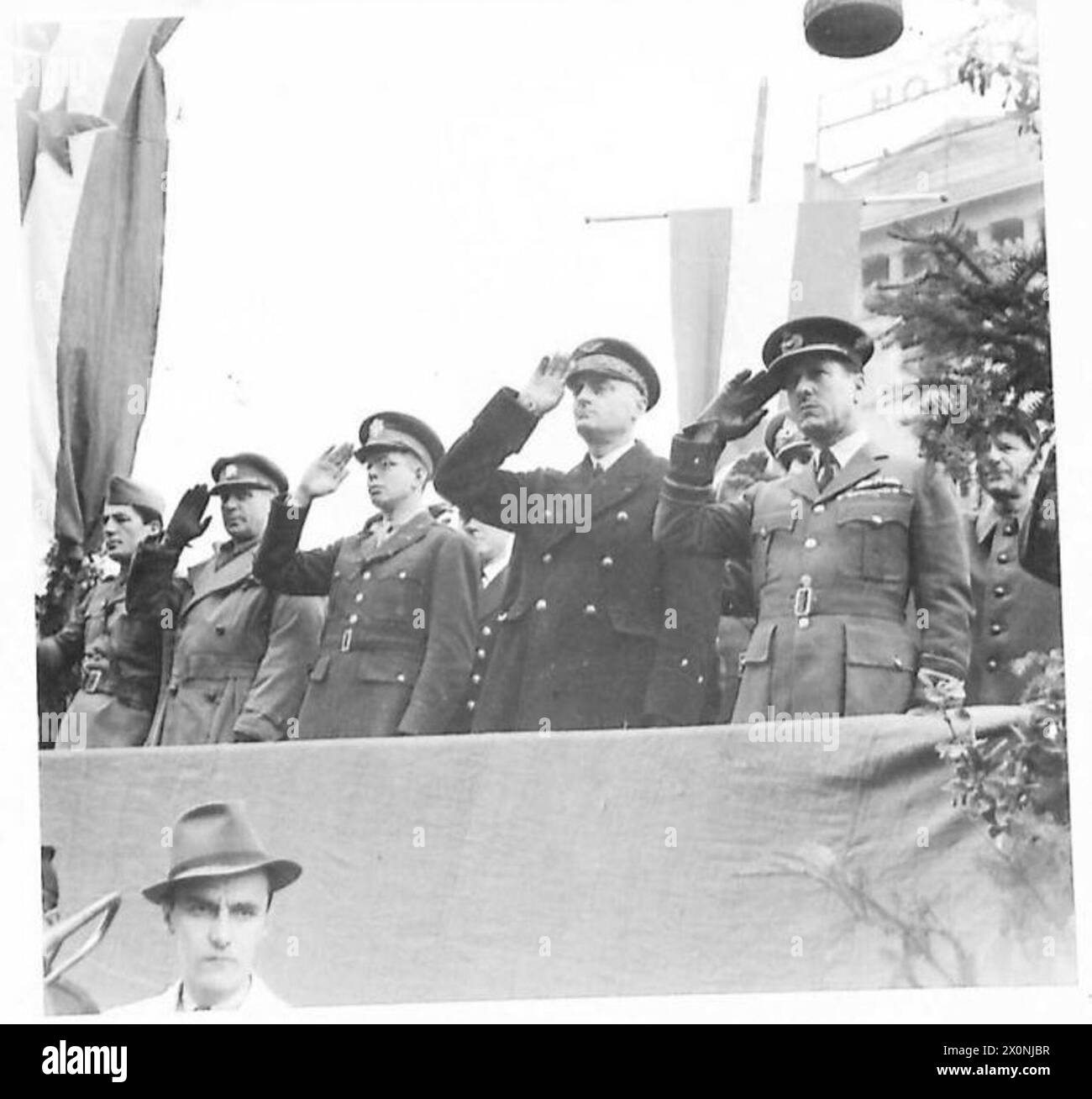 Partisan General Iojanovic takes the salute as Partisans march past ...