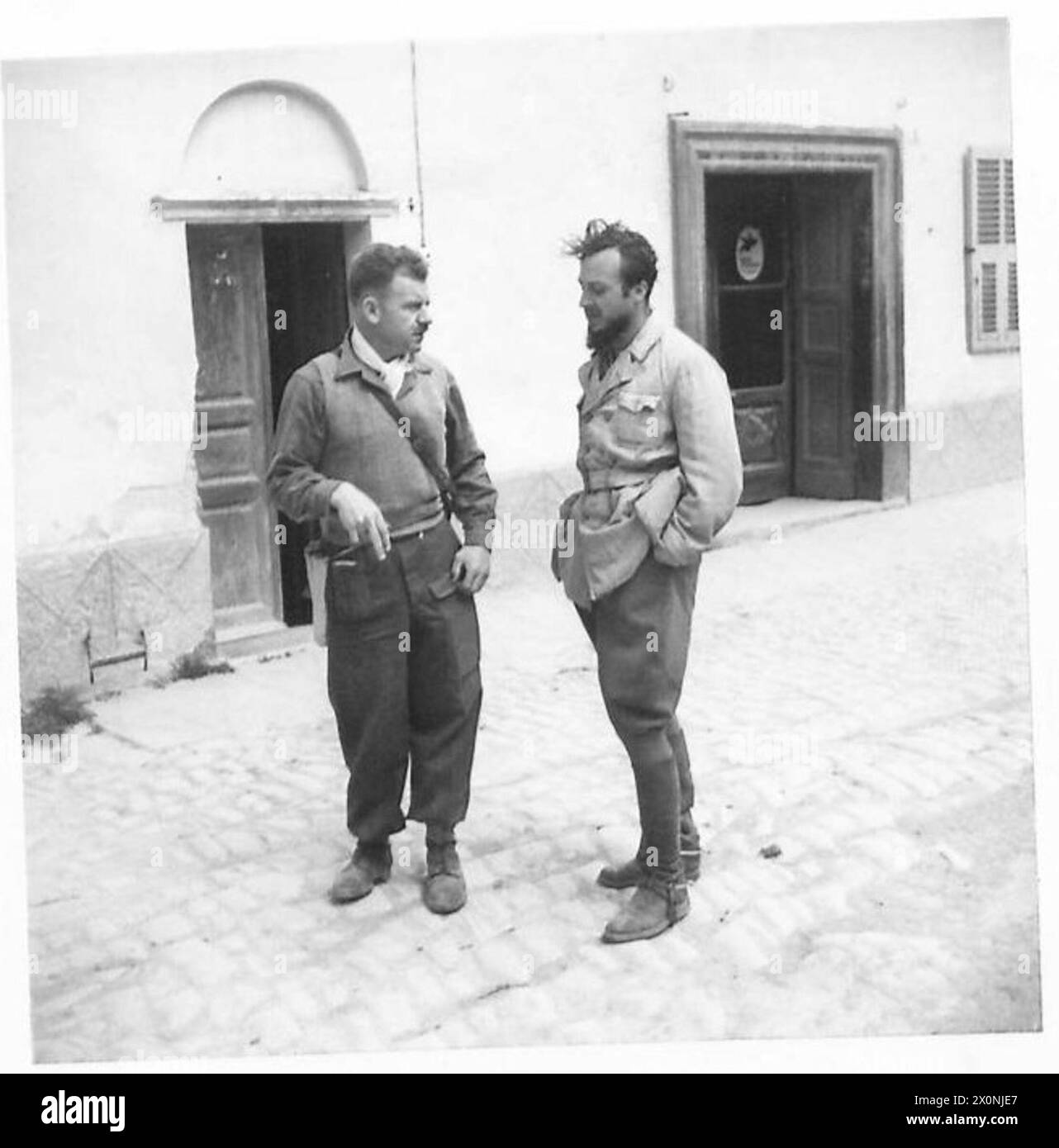 Captain Hugh Ballard, British liaison officer, meets Major Mauri ...