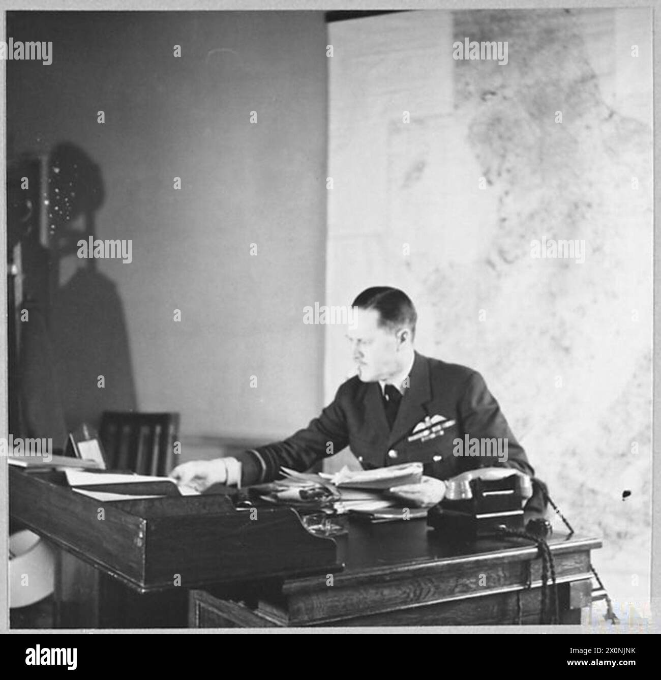 Photograph showing Air Marshal J.S.T. Bradley, CBE, Air Officer ...
