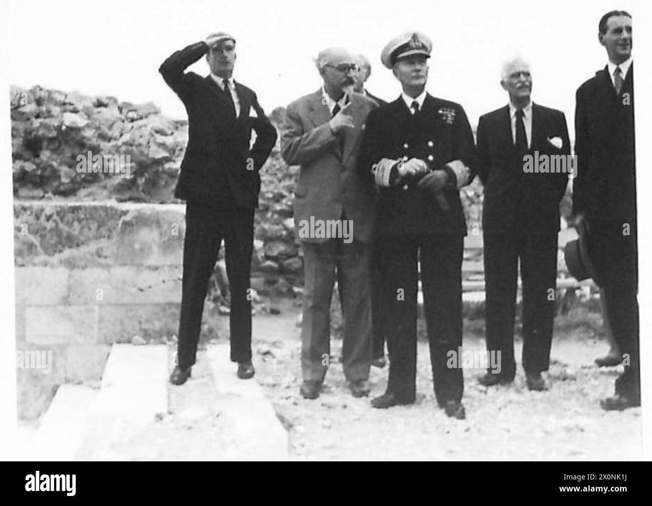 MR. ANTHONY EDEN IN ATHENS - Mr. Eden shields his eyes as he views ...