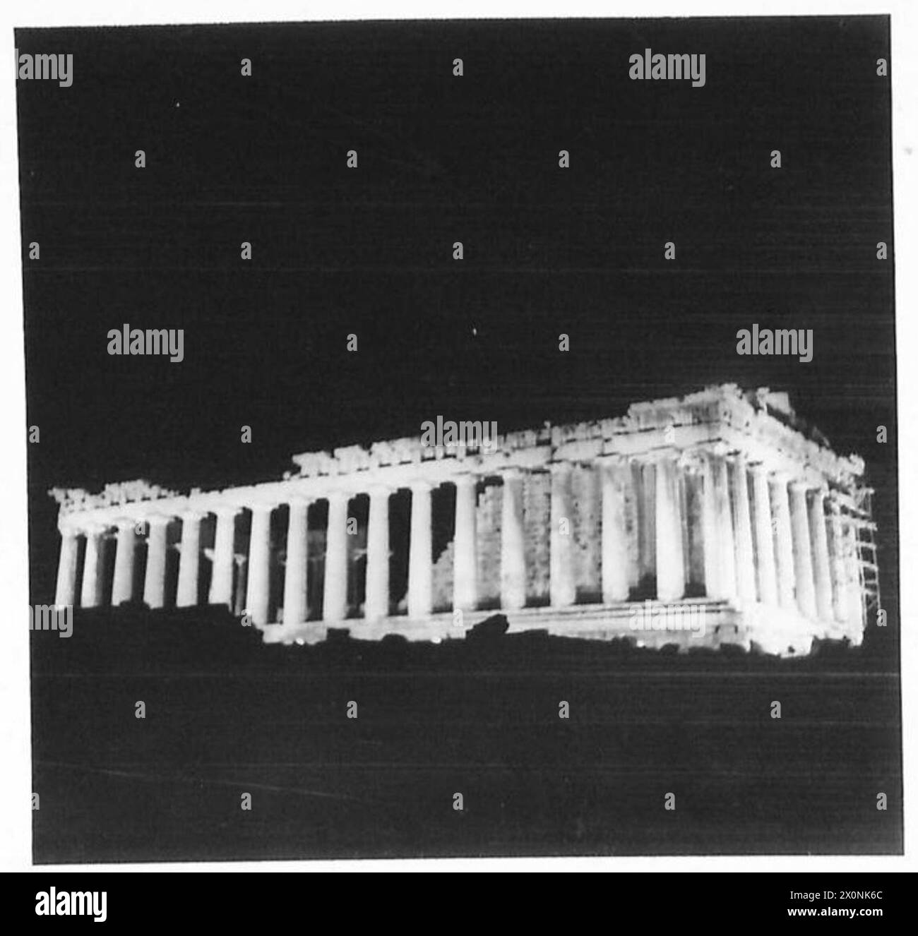 The Parthenon on the Acropolis in Greece is floodlit during ...