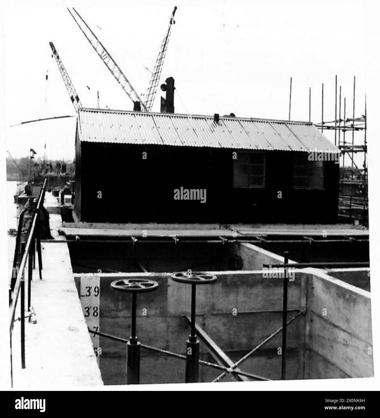 Photograph showing the construction of the Phoenix at Victoria Docks and West India Docks during ...