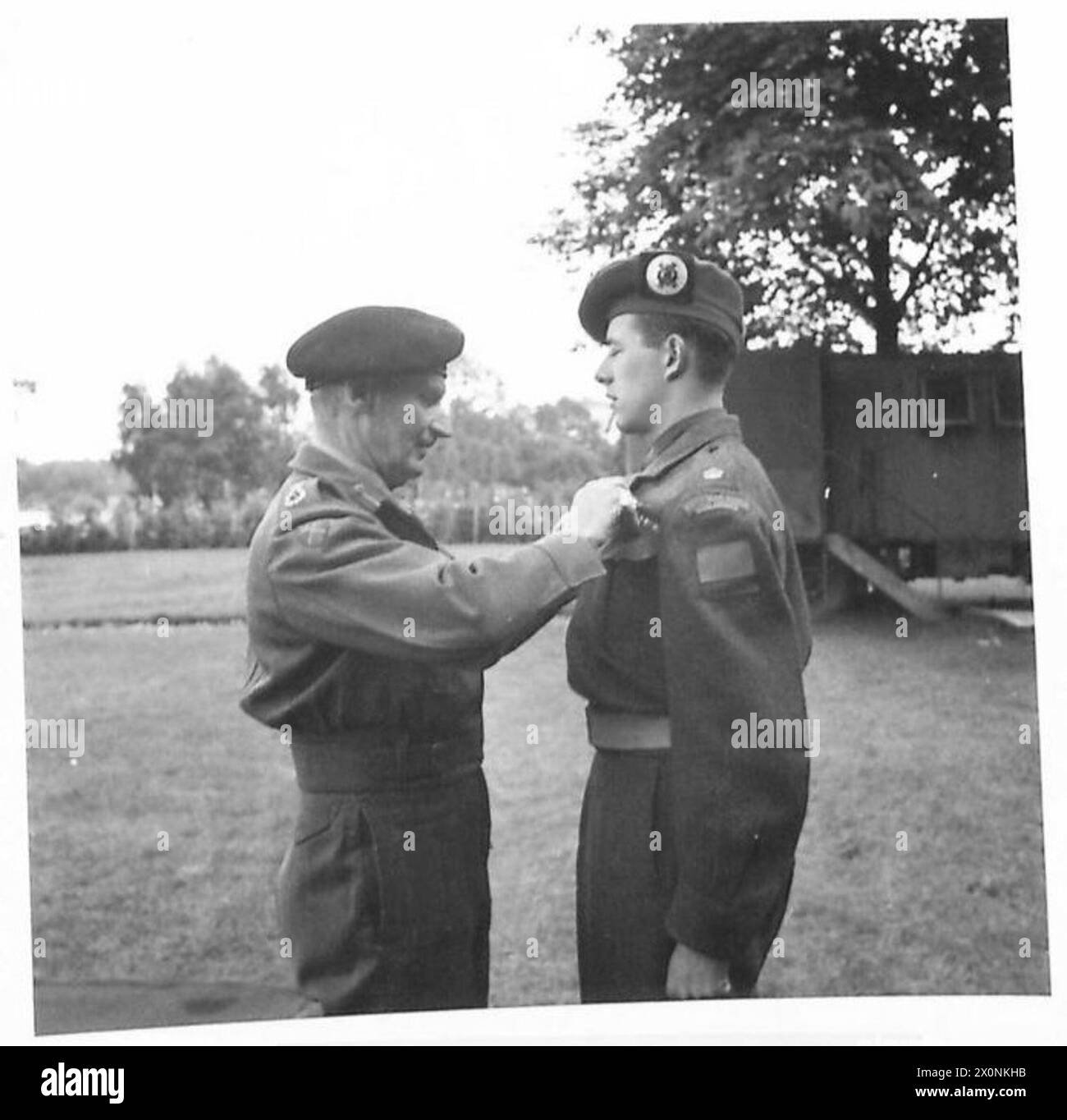 FIELD MARSHAL MONTGOMERY DECORATES CANADIAN TROOPS AFTER HIS 'PLANE ...