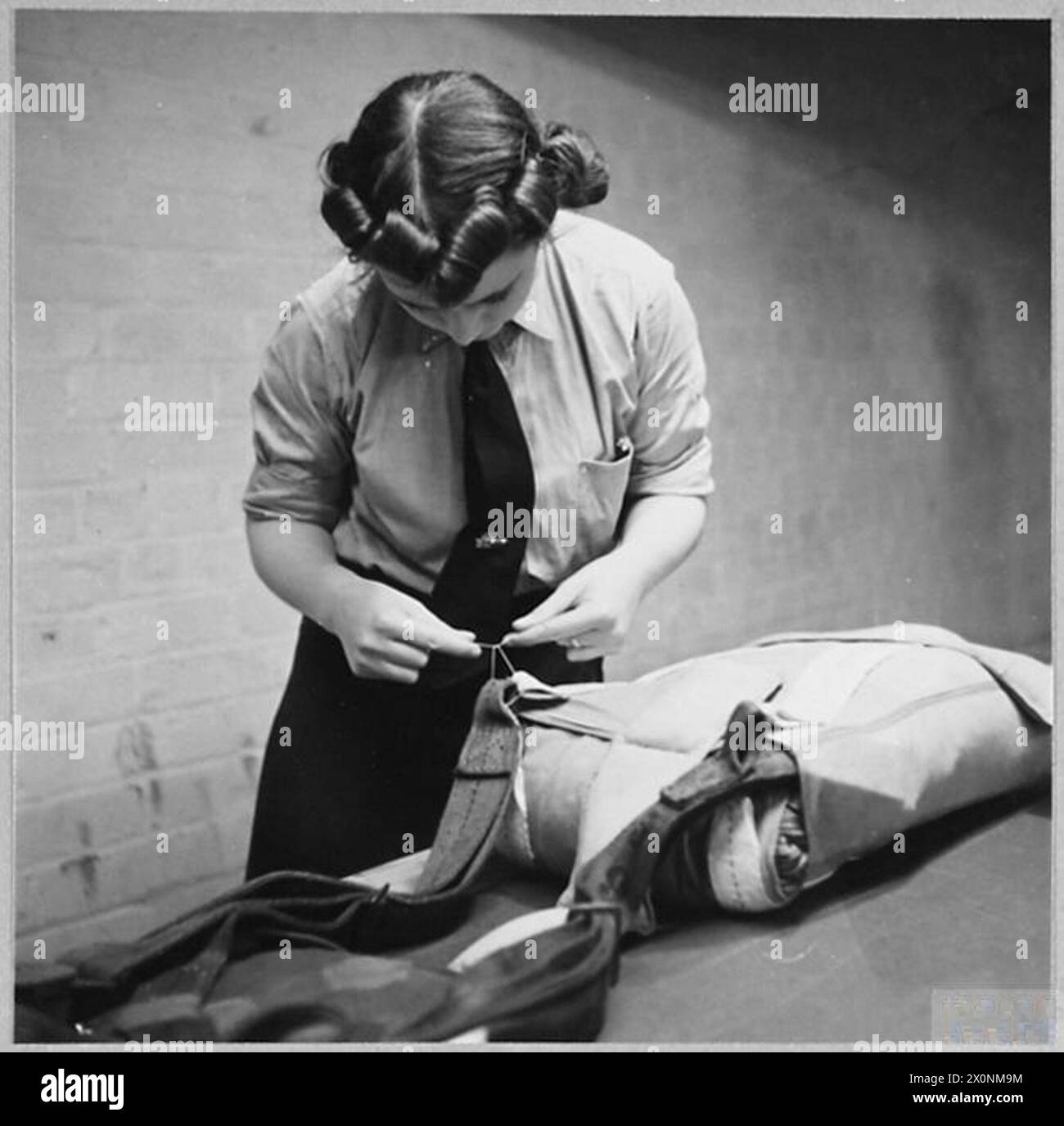 W.A.A.F. PARACHUTE PACKERS - (Picture issued 1942) For story see CH ...