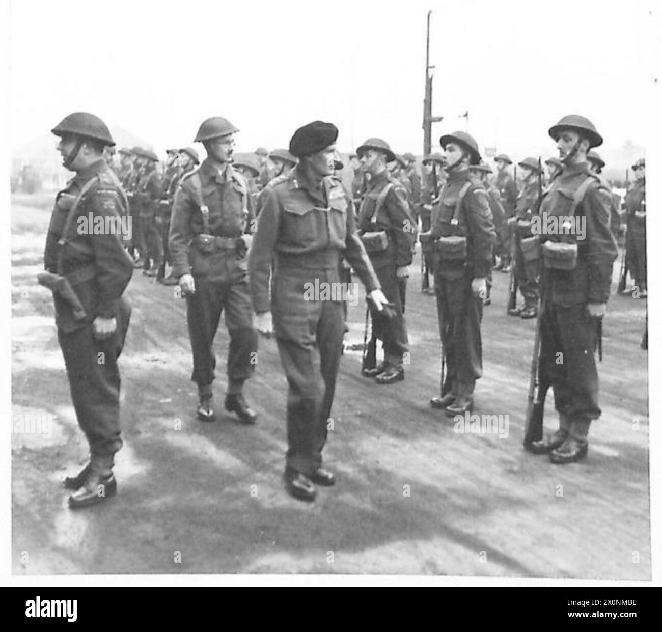 General Montgomery inspects a guard of honour of the 37th Warwickshire ...