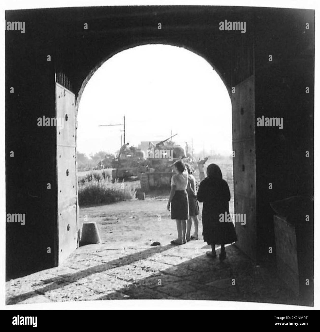 INVASION OF ITALY : FIFTH ARMY ENTRY INTO NAPLES - Sherman tanks framed ...