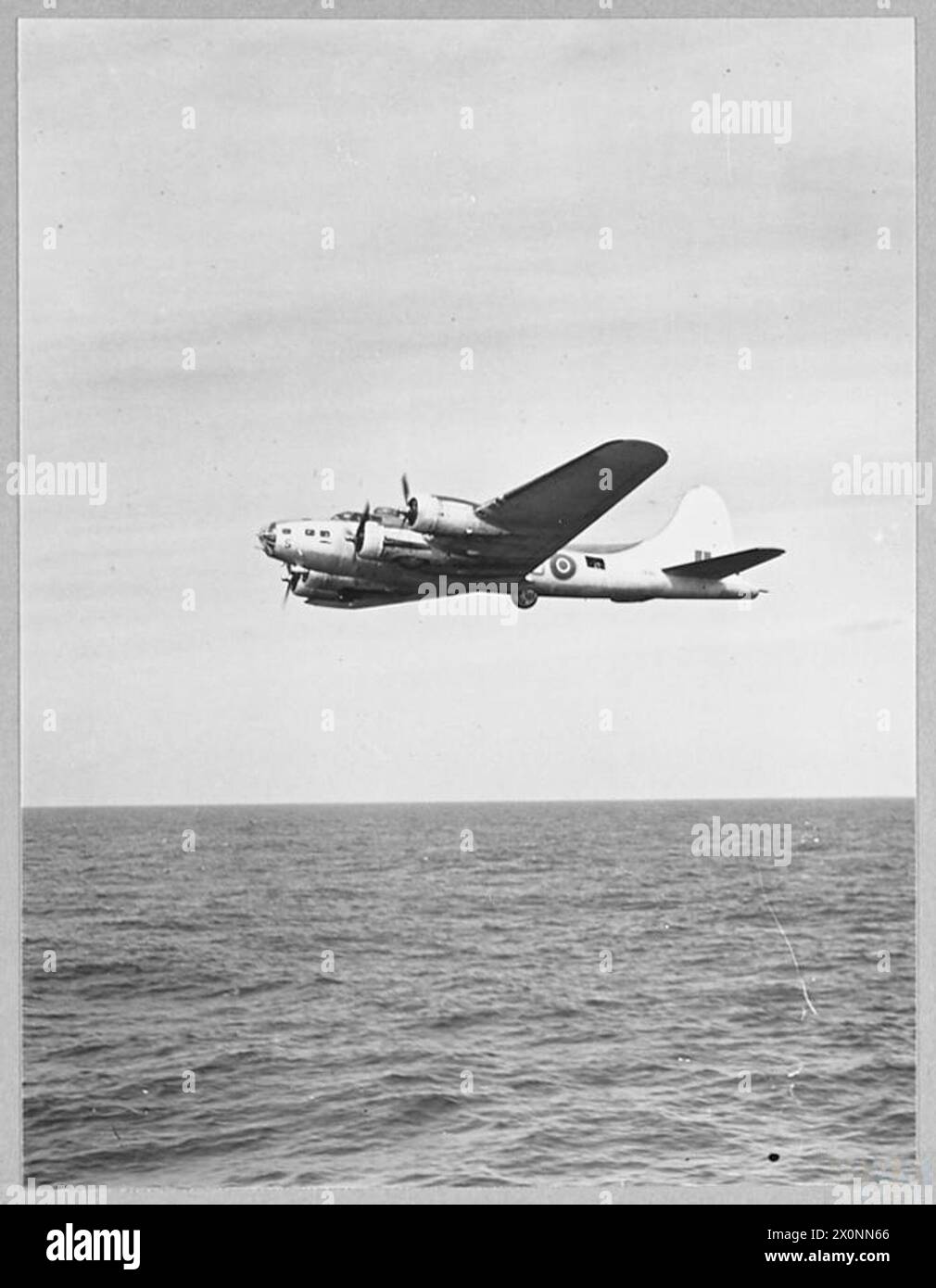 A Coastal Command Fortress aircraft in flight over the Atlantic Ocean ...