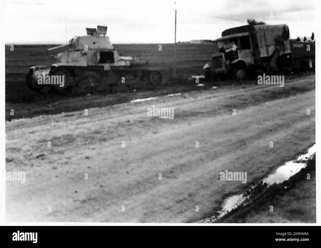 BENGHAZI - Enemy transport which had been knocked out at the side of ...