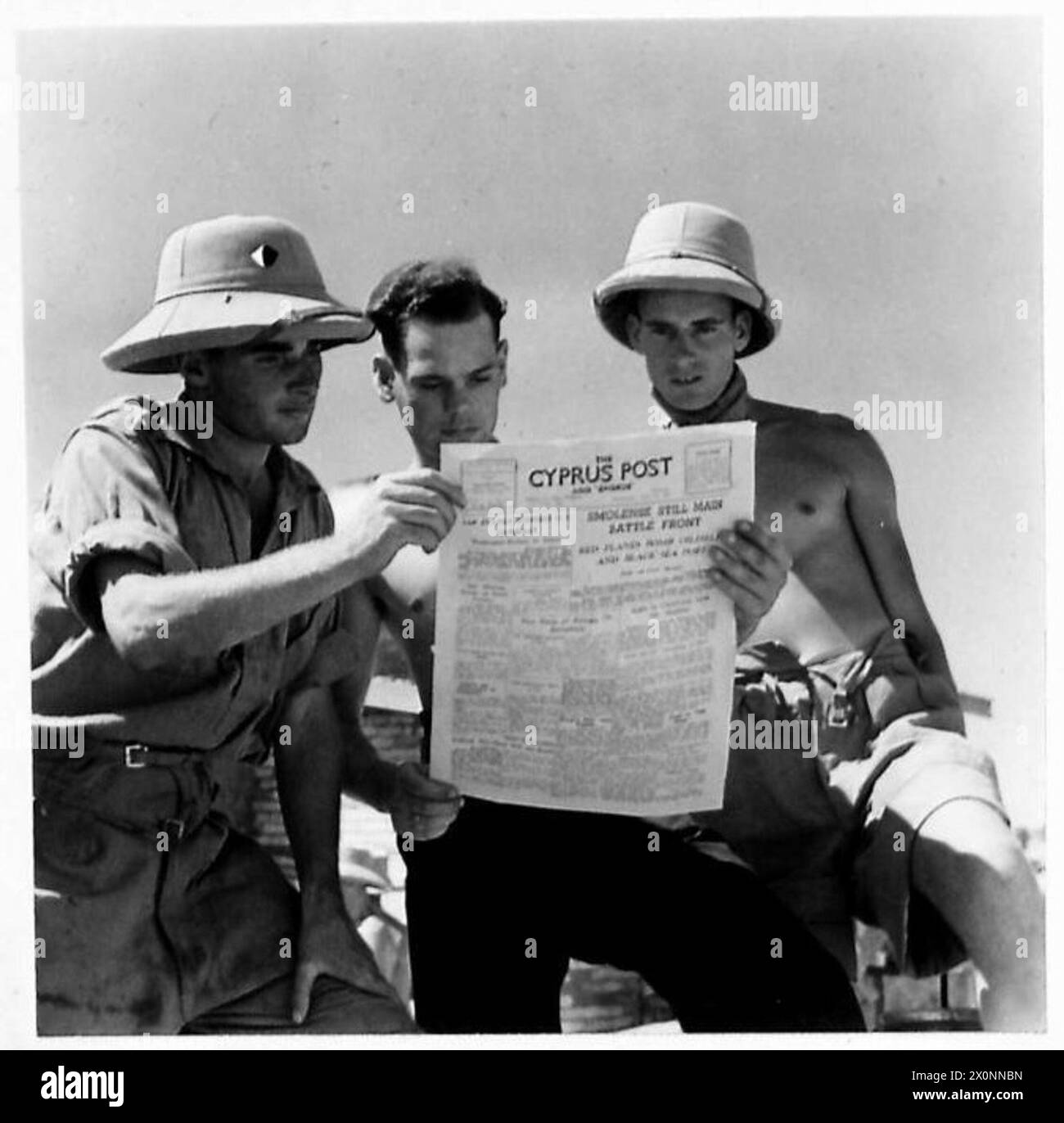 WITH THE GUNNERS IN CYPRUS - Men of the Royal Artillery reading the ...
