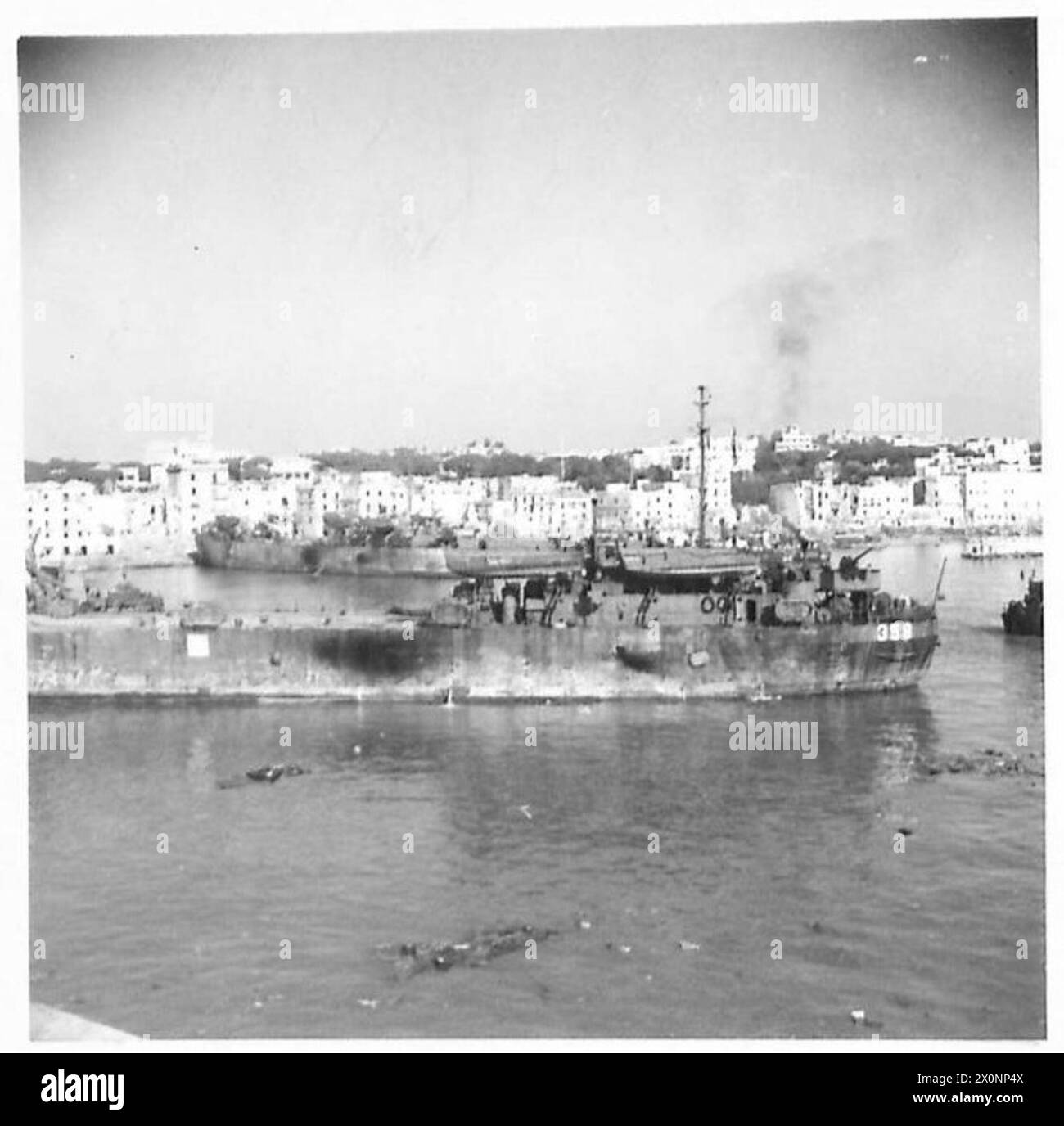 Photograph showing the Anzio harbour and supply operations supporting ...
