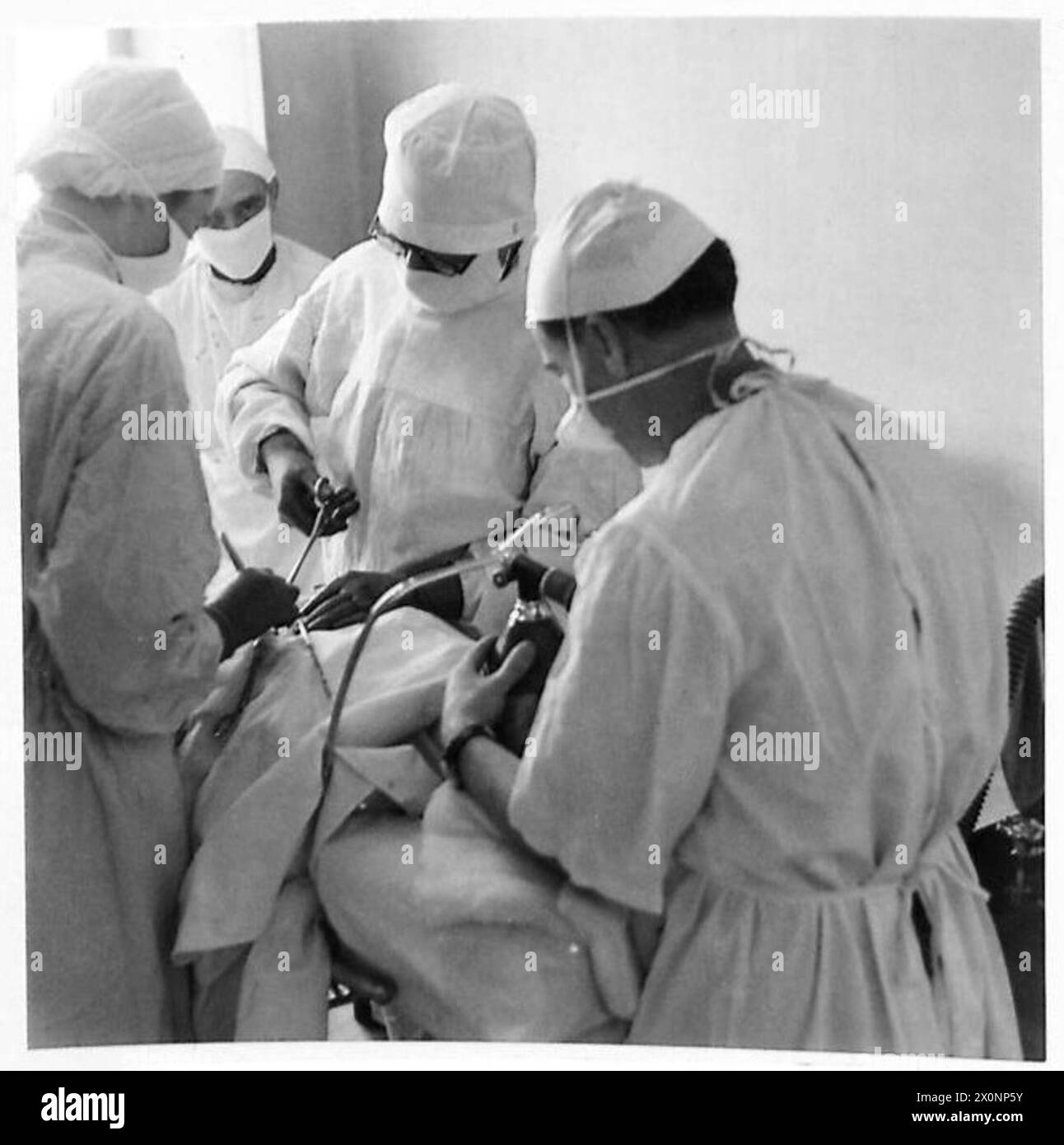 A GENERAL HOSPITAL IN ITALY - Doctors and orderlies are seen carrying ...