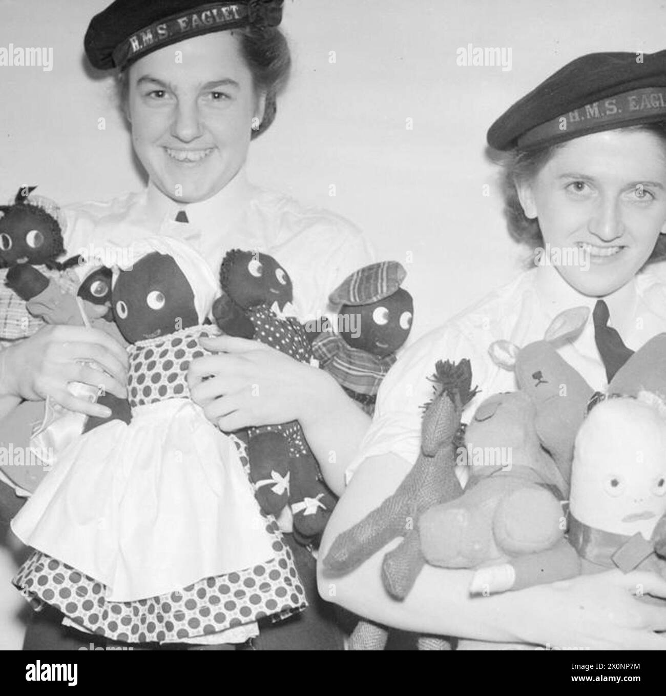 Leading Wrens Dyer and Sheedon display dolls and animals made from old ...
