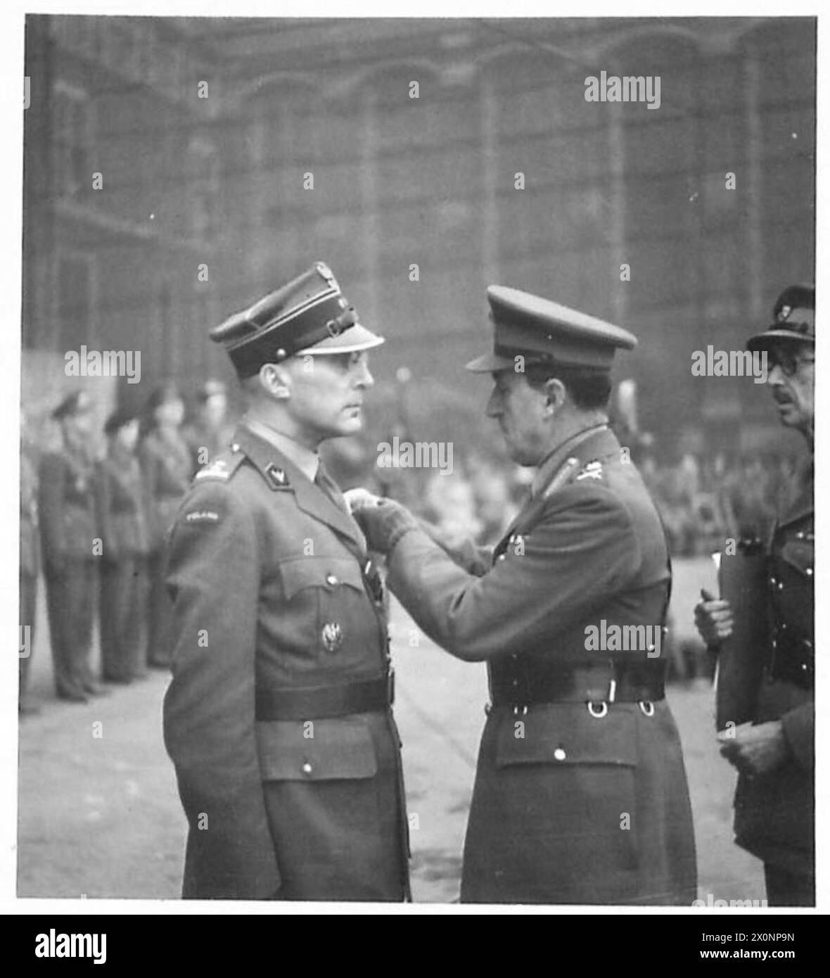 General Bernard Paget decorates Lieutenant Colonel J. Zaremba of the ...
