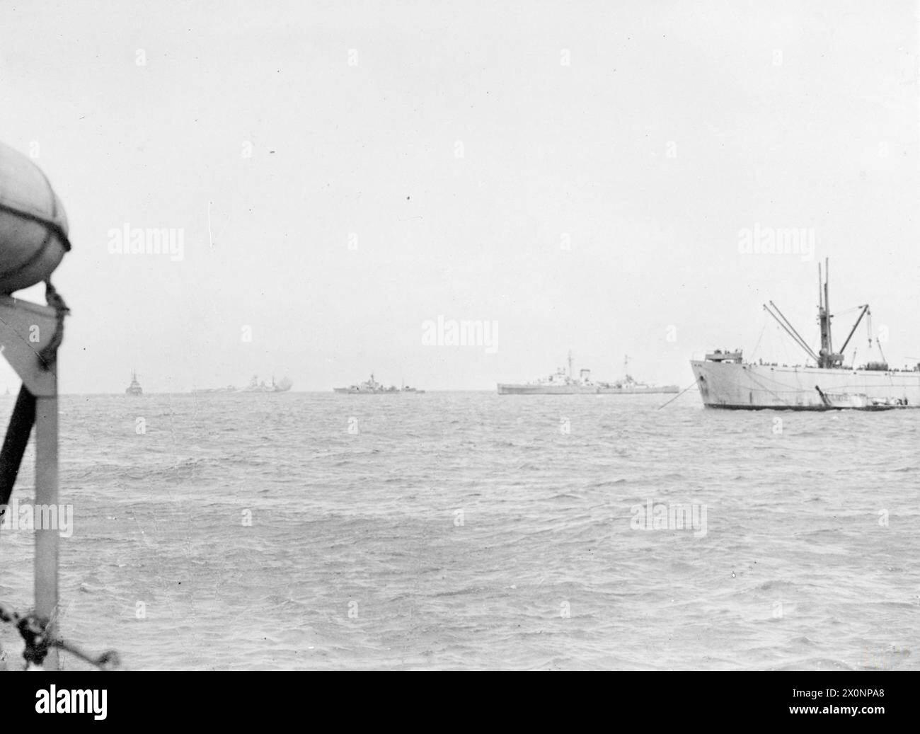 THE FIRST SEA LORD WATCHES INVASION COAST BOMBARDMENT. 16 JUNE 1944, ON ...