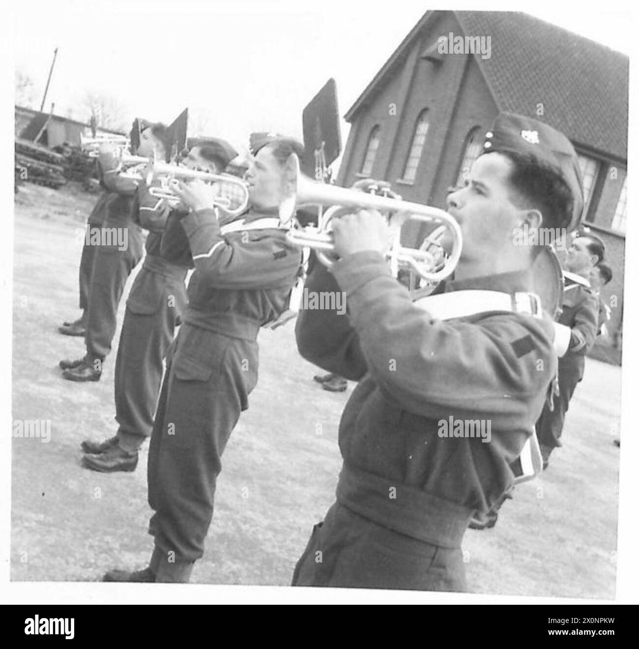 INFANTRY TRAINING CENTRE (continued) - The band practices. Photographic ...