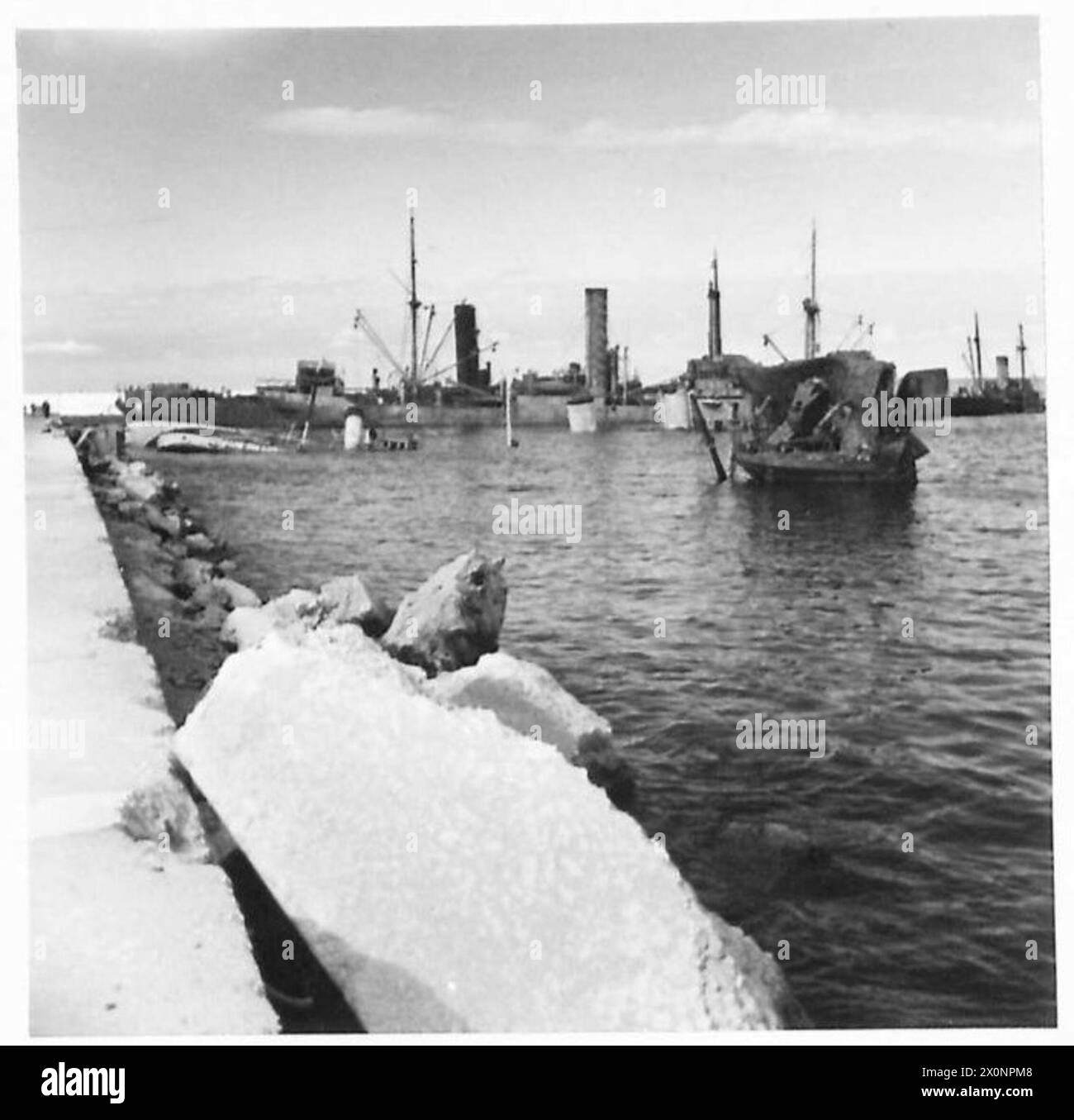 BENGHAZI HARBOUR - Damaged and sunken shipping seen in Benghazi harbour ...