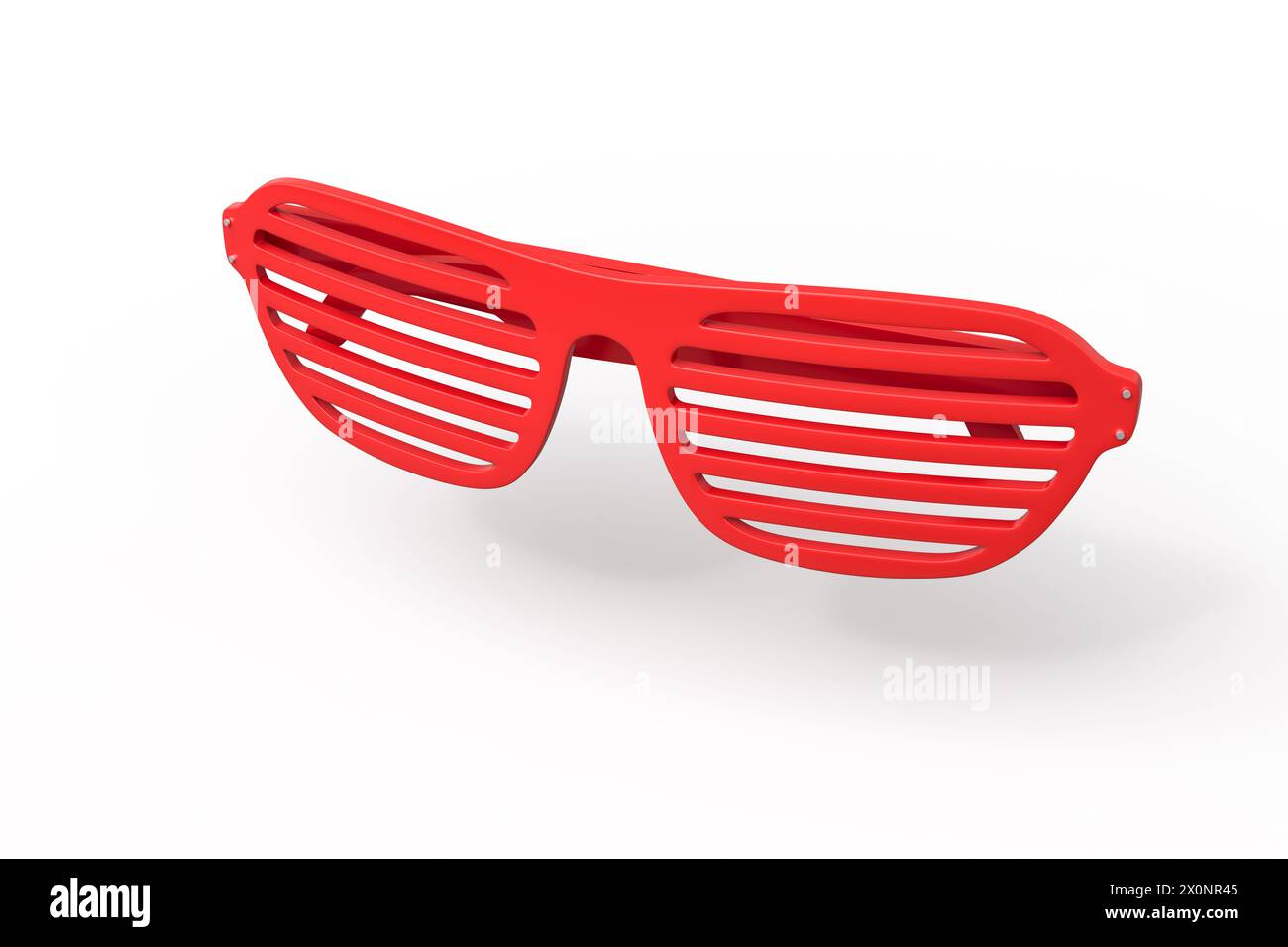 Red shutter shades angled on a white backdrop Stock Photo - Alamy