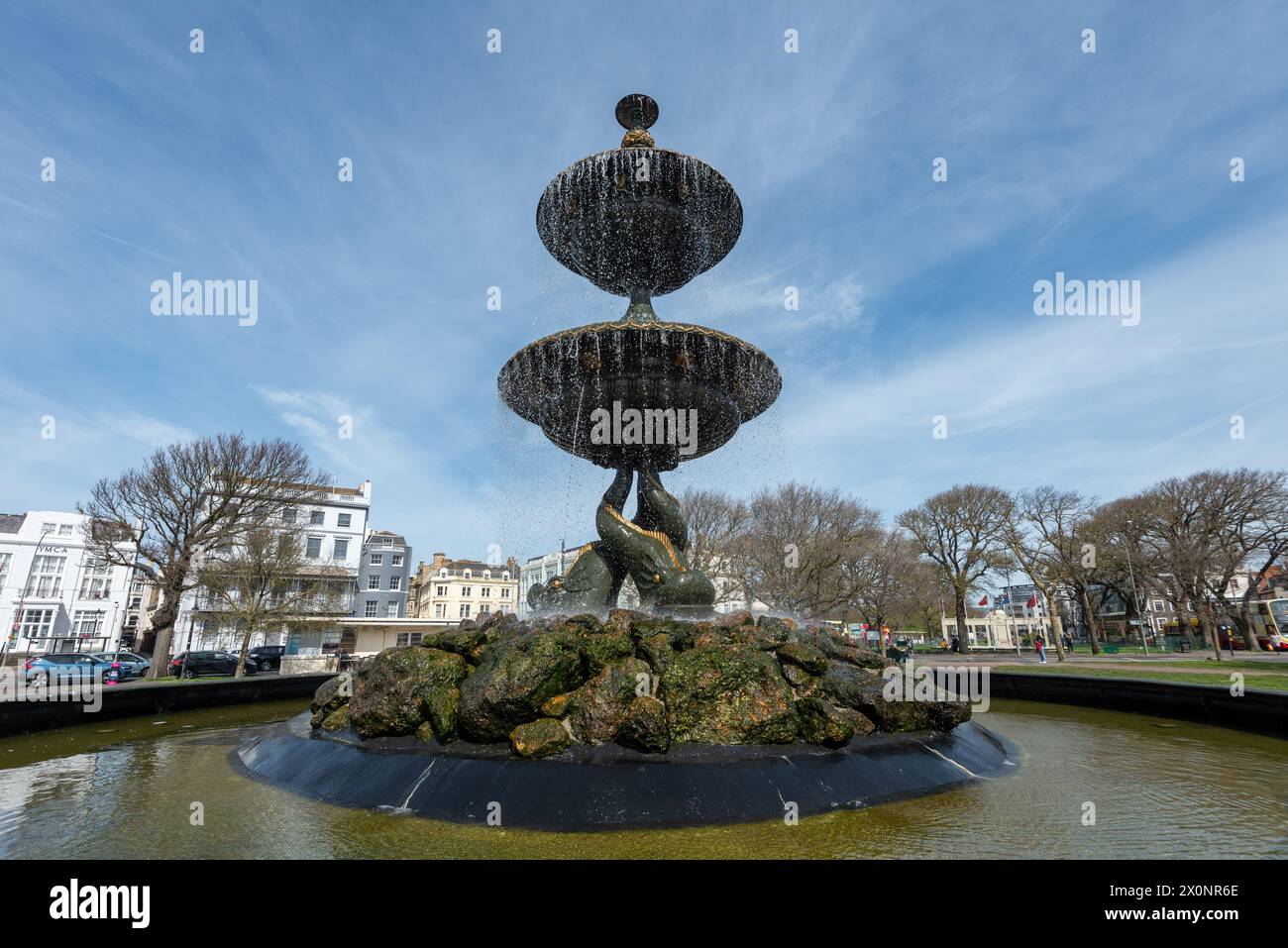 Large fountain in old Steine gardens in Brighton. April 2024 Stock ...