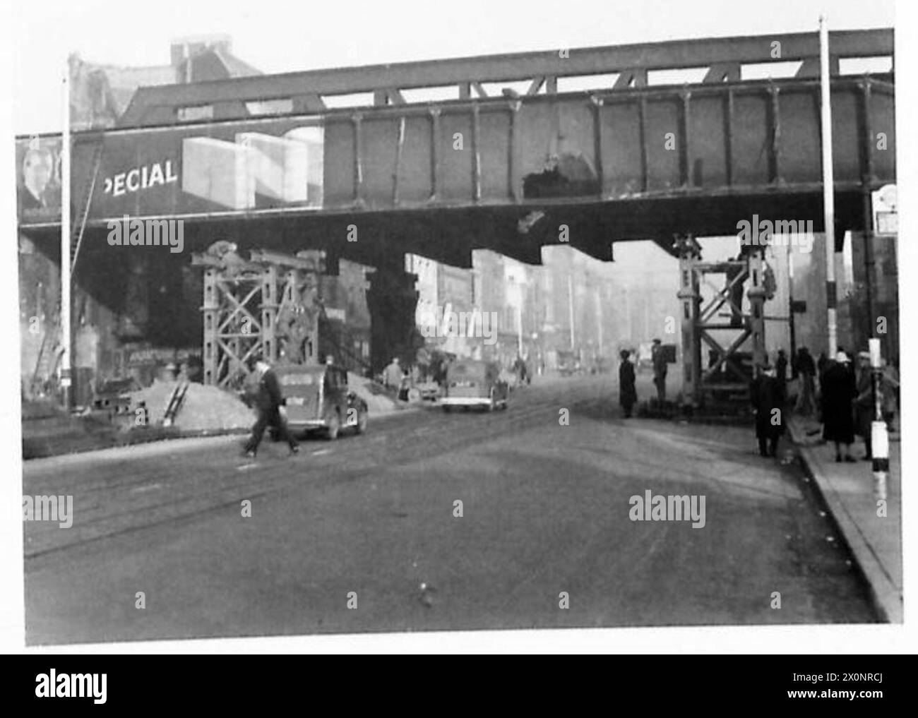 BOMB DAMAGE - Damage to bridges caused by enemy bombs in London ...
