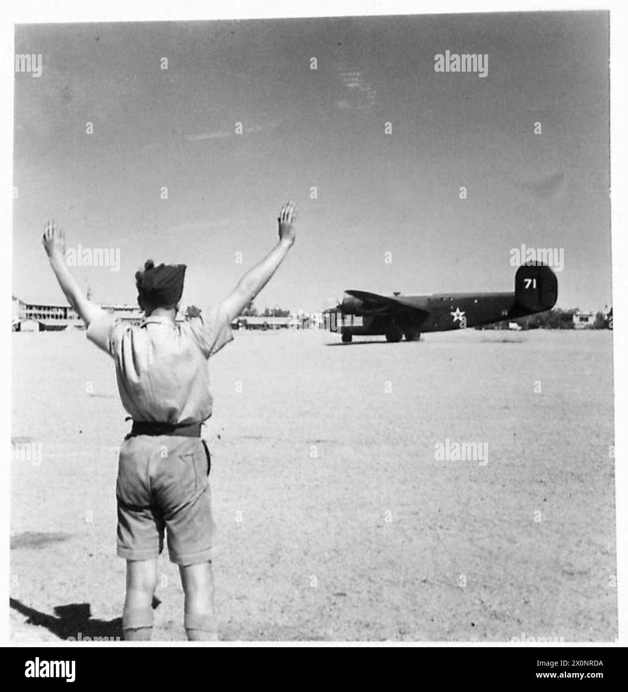 UNITED STATES GENERAL ARRIVES IN THE MIDDLE EAST - General Burn's plane ...