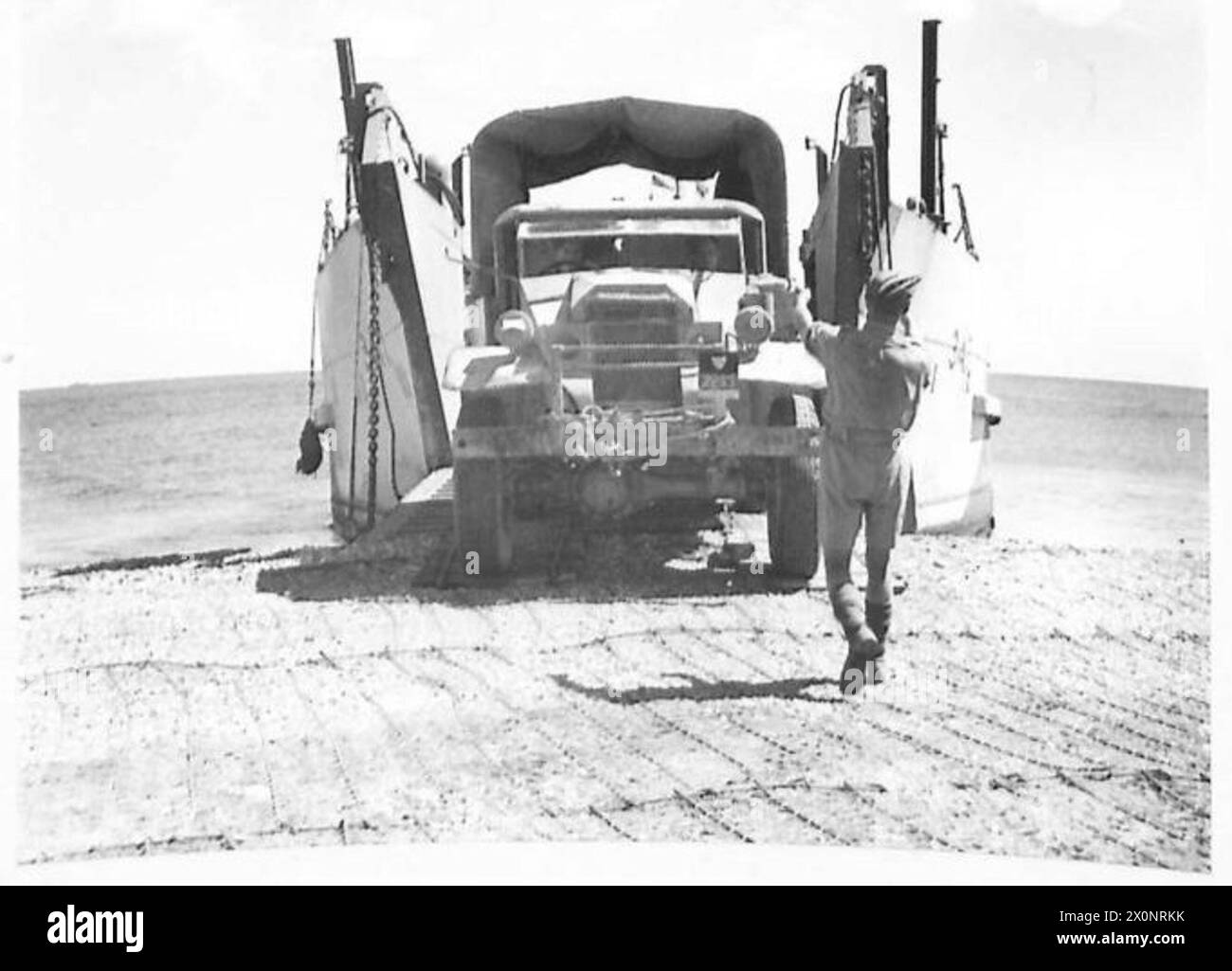 INVASION OF ITALY : FERRY CONTROL UNIT - 3-Tonner boarding an L.C.T ...