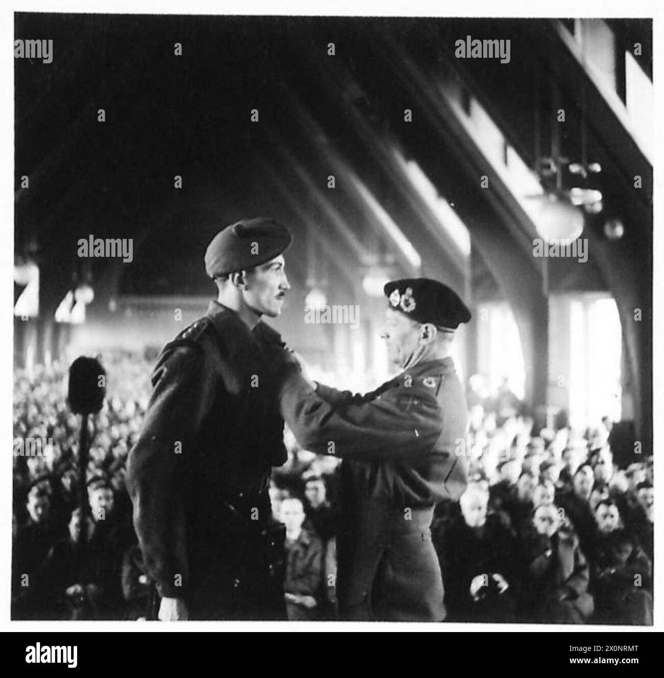 51 HIGHLAND DIVISION INVESTITURE - Capt. D.R. Reid, 1 Gordons, receives ...