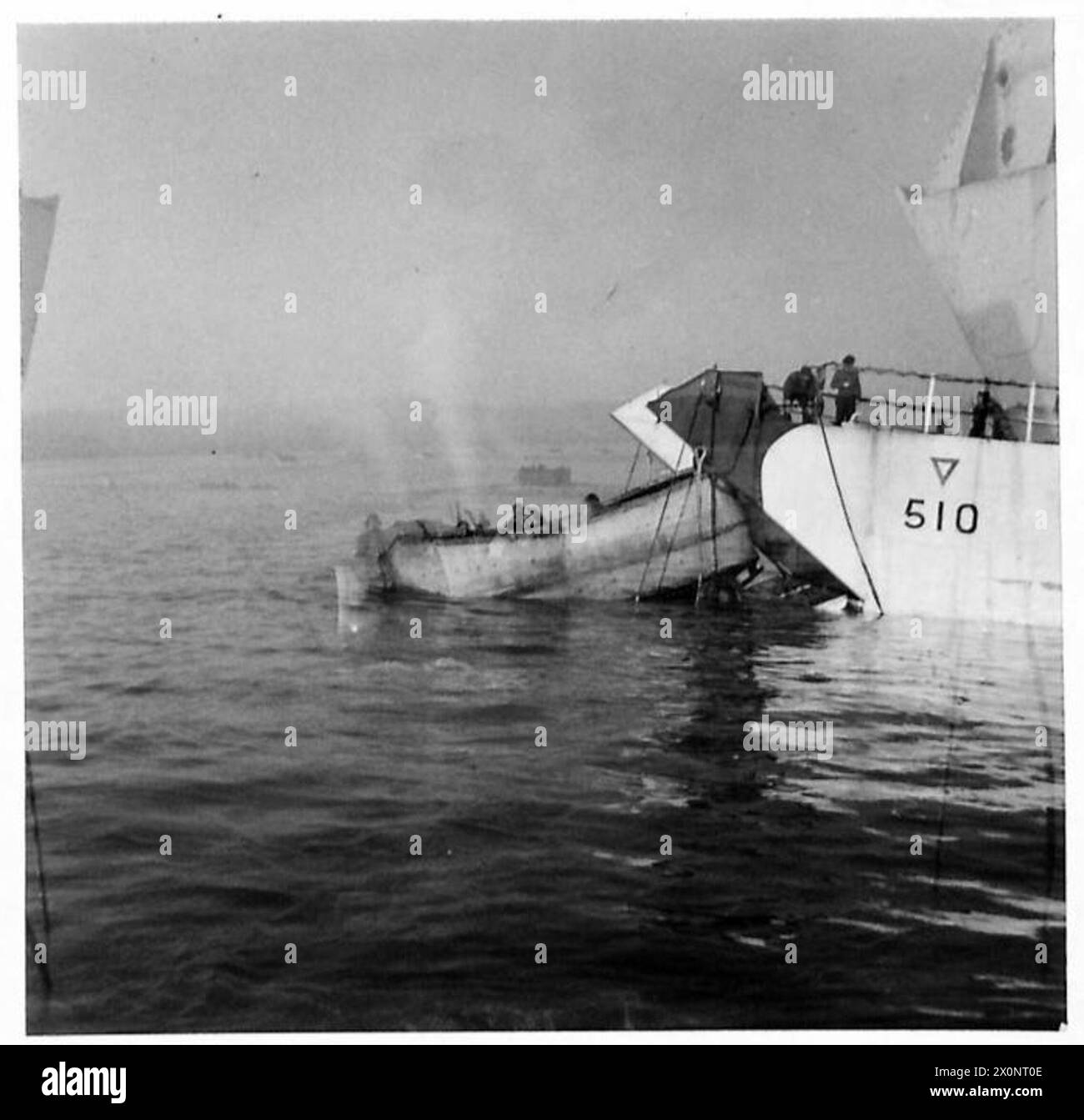 AMPHIBIOUS TANKS - A scene showing the amphibious tanks travelling on ...