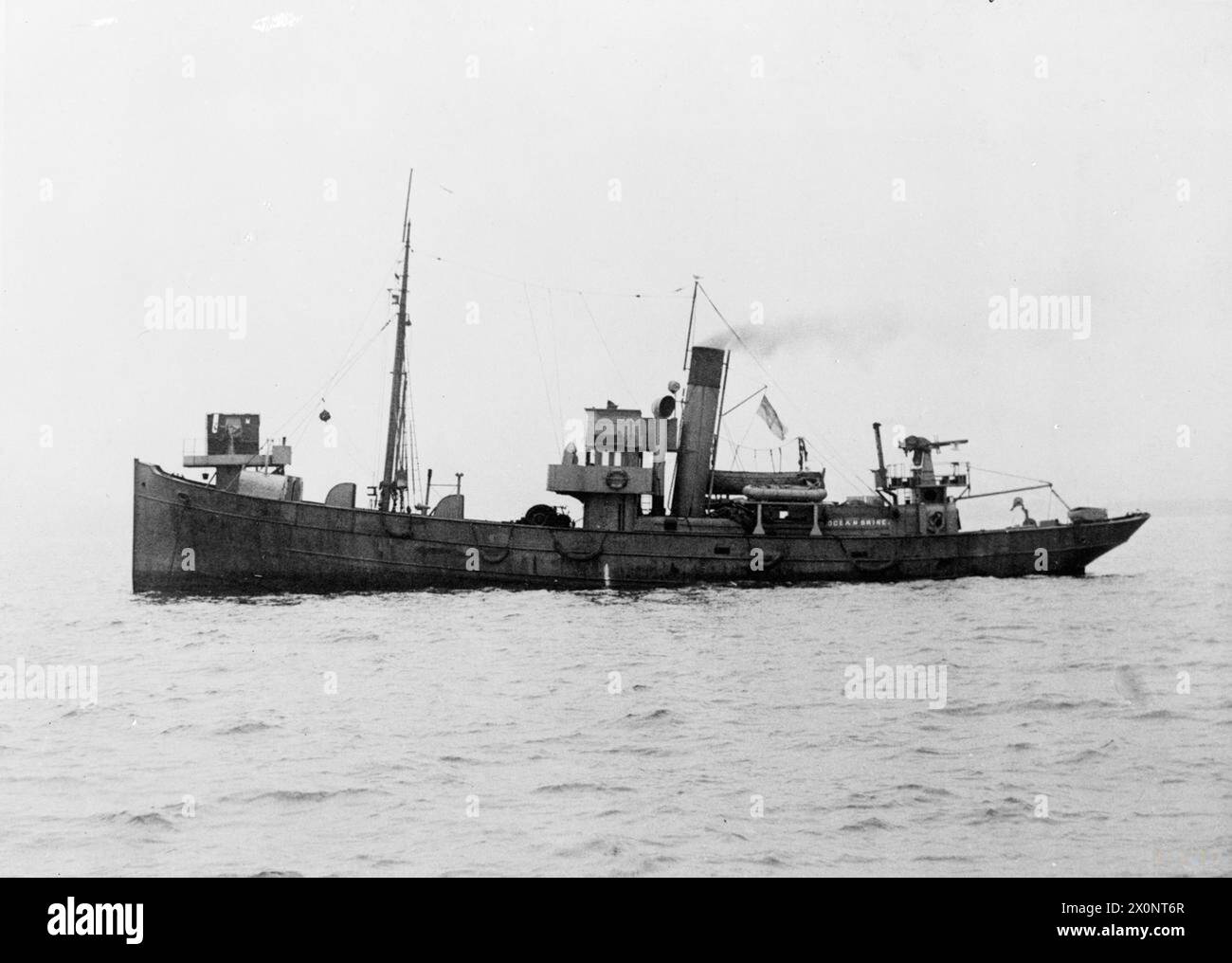 HMS Ocean Brine, a British trawler, operated at sea in 1945 as part of ...