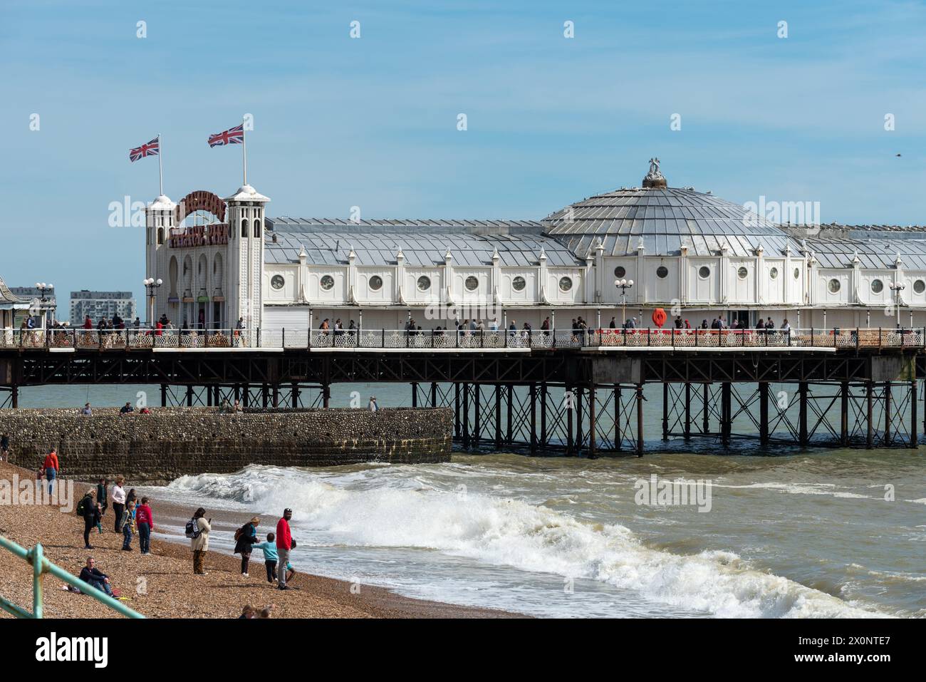 Brighton's famous Palace pier on a warm and sunny day. April 2024 Stock ...