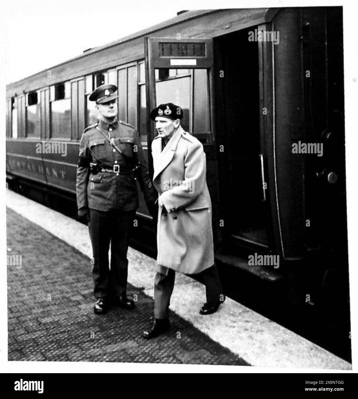 General Montgomery, Commander-in-Chief, leaves his train to visit the ...