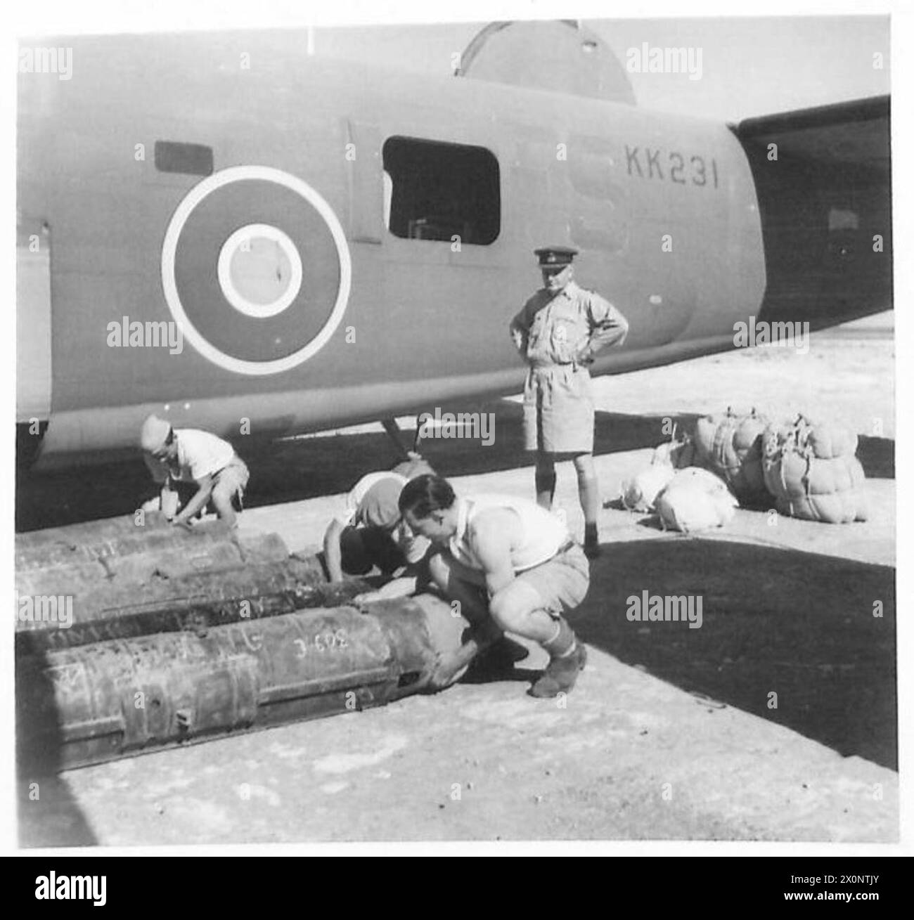 BRITISH AID TO PARTISANS IN NORTHERN ITALY - Parachutes are attached to ...