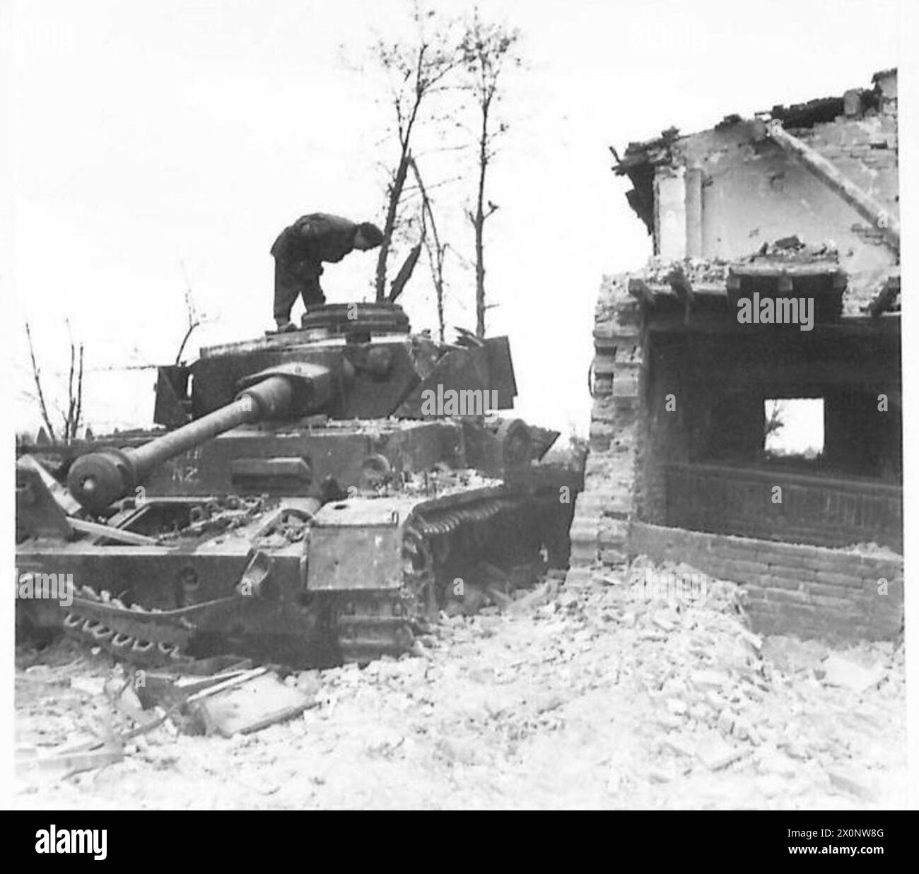 EIGHTH ARMY : VARIOUS - On one of the side roads in Celle, a German ...
