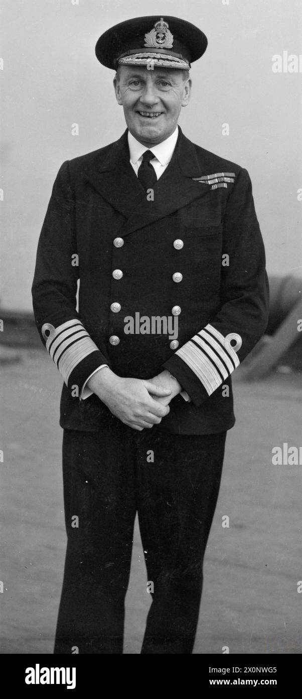 Admiral Sir James Sommerville departs HMS Formidable on 16 February ...