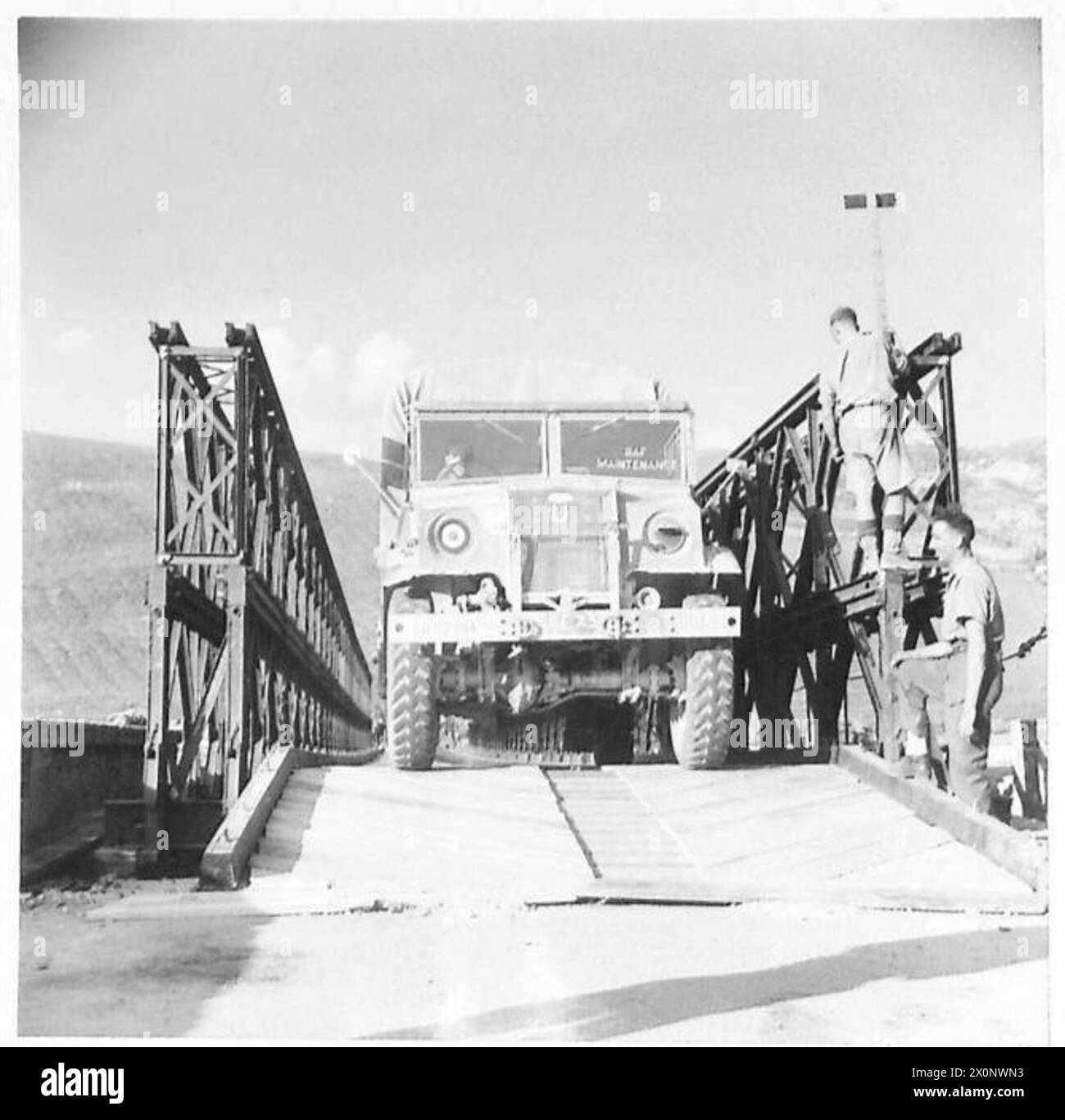 THE BAILEY BRIDGE - The final picture. The first 3-tonner an RAF ...