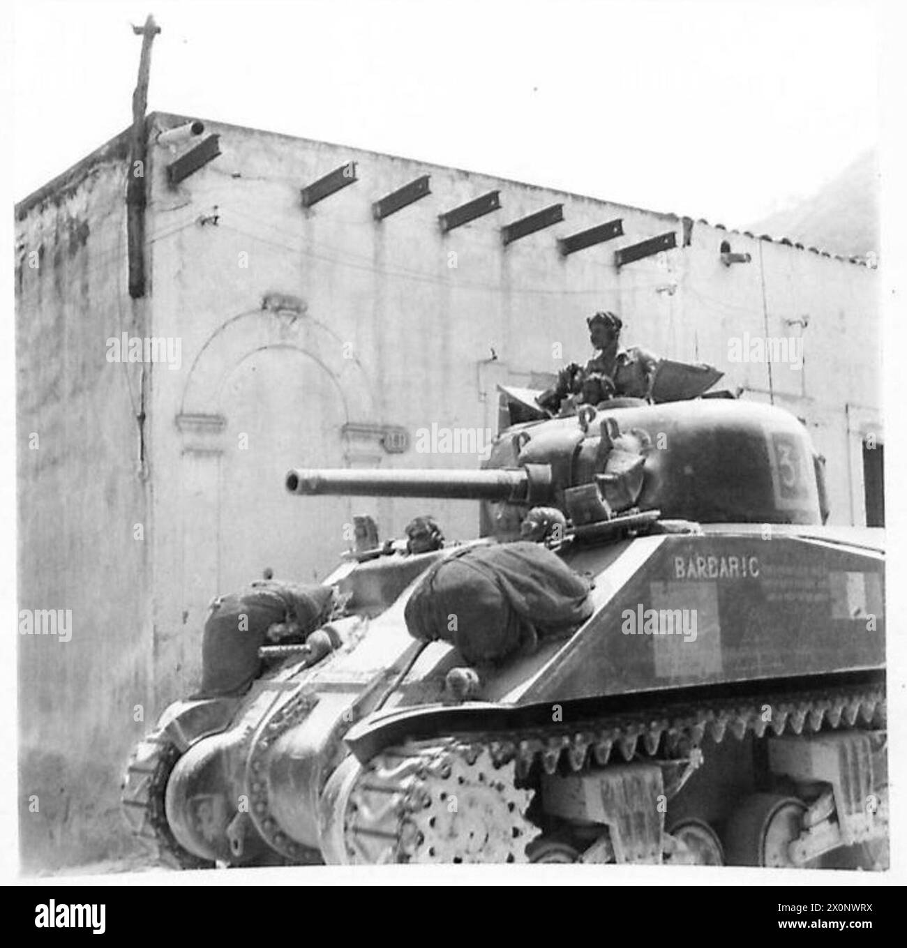 SICILY : FALL OF REGALBUTO - Canadian Sherman tanks passing through the ...