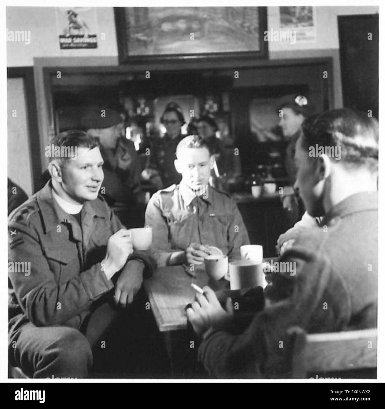 Rev J Muir Haddow Talks With Cameronians In The Army Canteen At