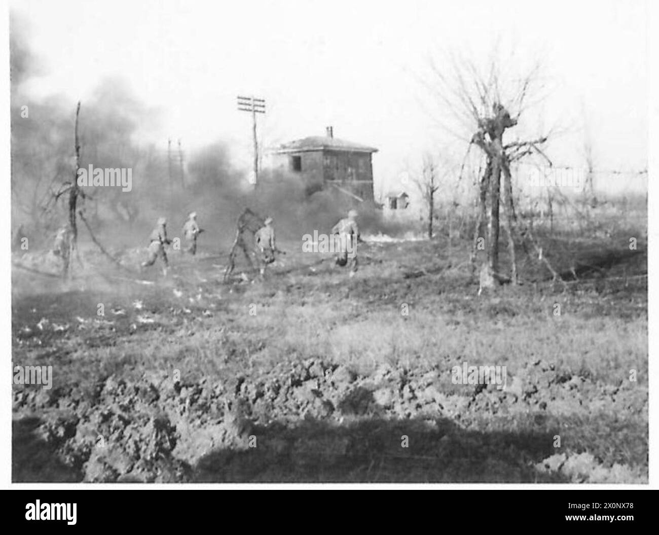 DEMONSTRATION OF FLAME-THROWING TANKS - Infantry quickly follow up the ...