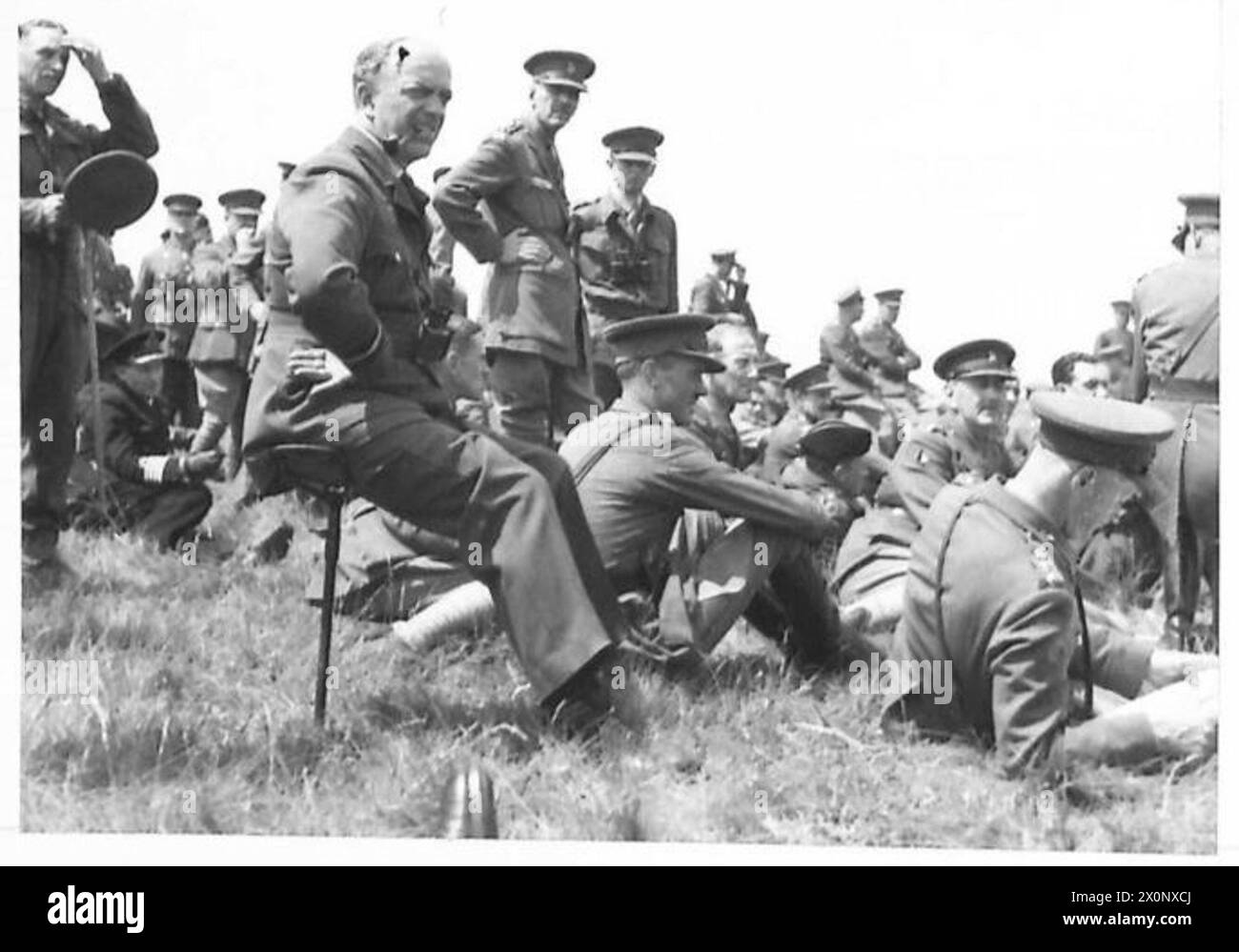 Photograph showing officers at a military demonstration with Air ...