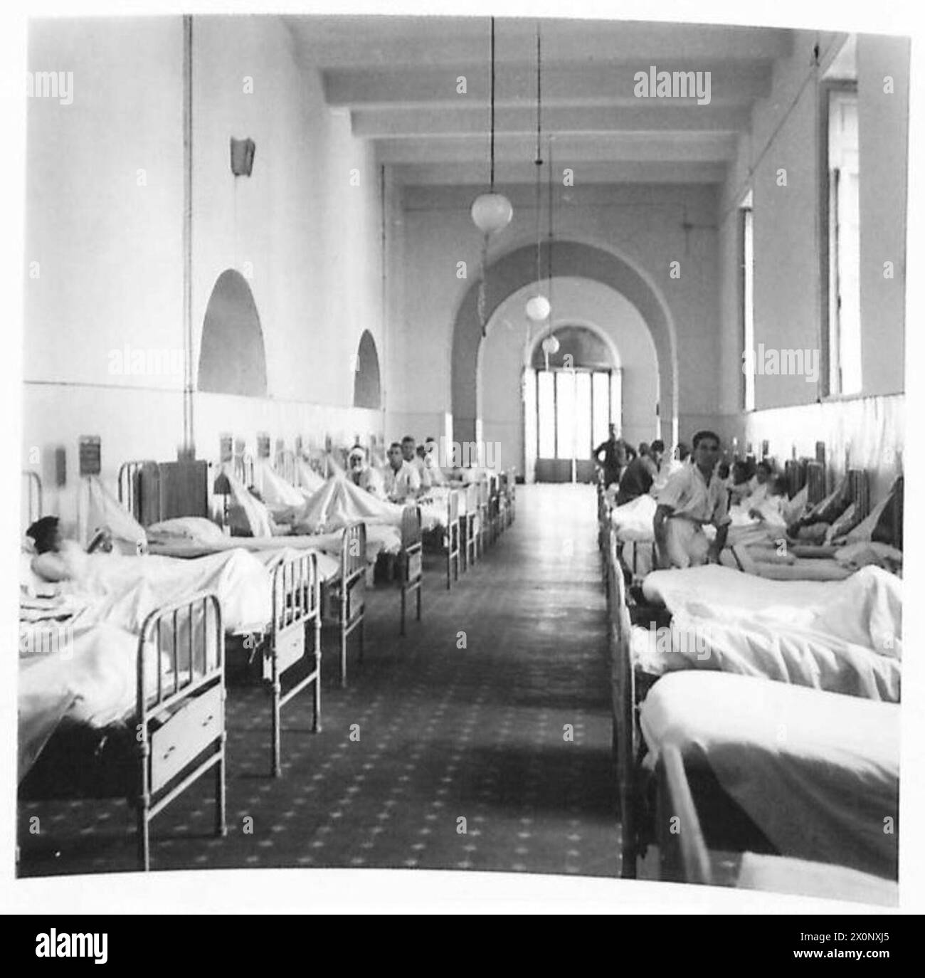 Interior of a hospital ward on the Fifth Army front in Italy, still ...