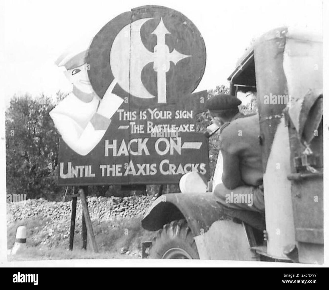 BATTLE-AXE SIGN - A sign which needs no explanation erected on the ...