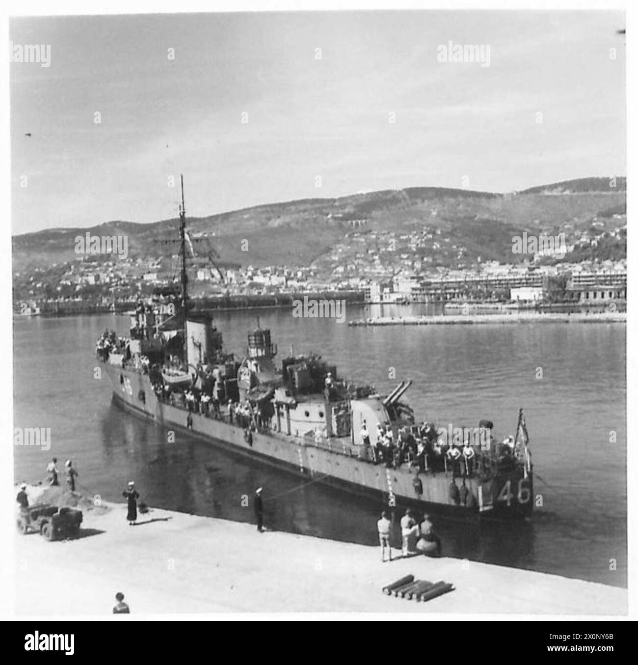 TRIESTE : VARIOUS - An escort vessel 'Cleveland' arriving in Trieste harbour. Photographic ...