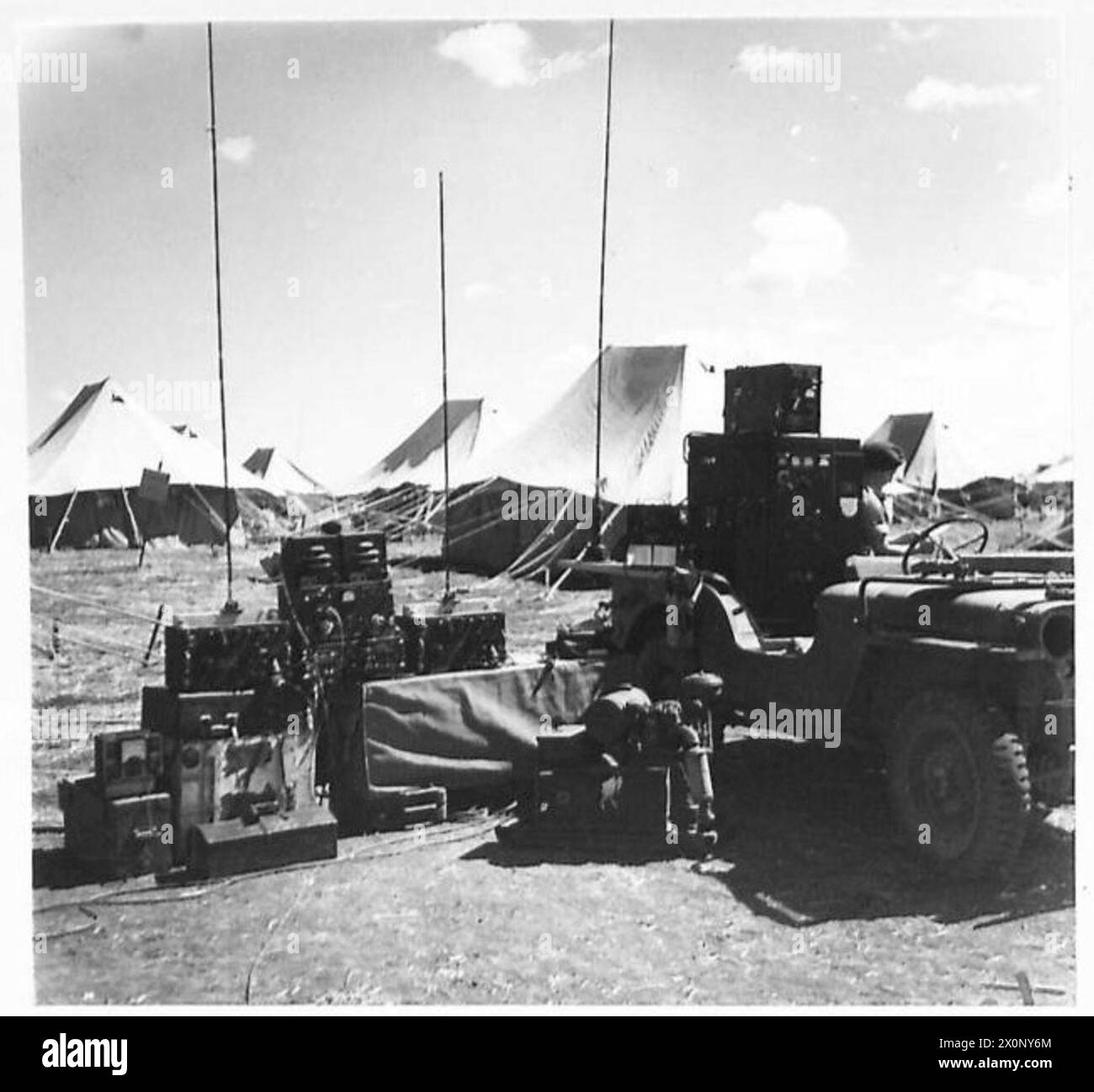 A radio set SCR-399-A is arranged compactly for field use with AVO ...