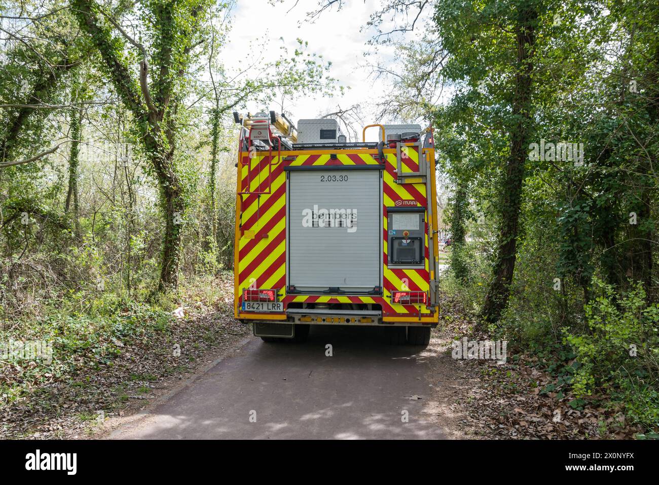 Back view fire truck hi-res stock photography and images - Alamy
